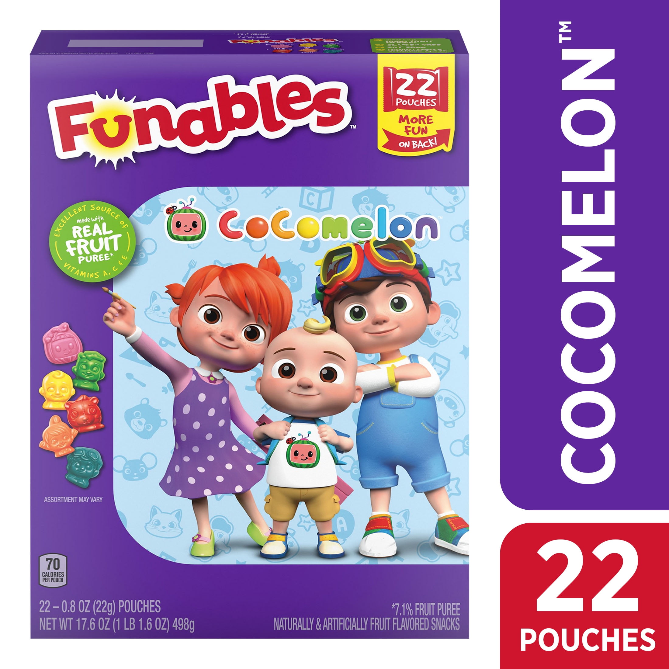 Funables Fruit Flavored Snacks, Cocomelon, 0.8 oz, 22 Count - Walmart.com