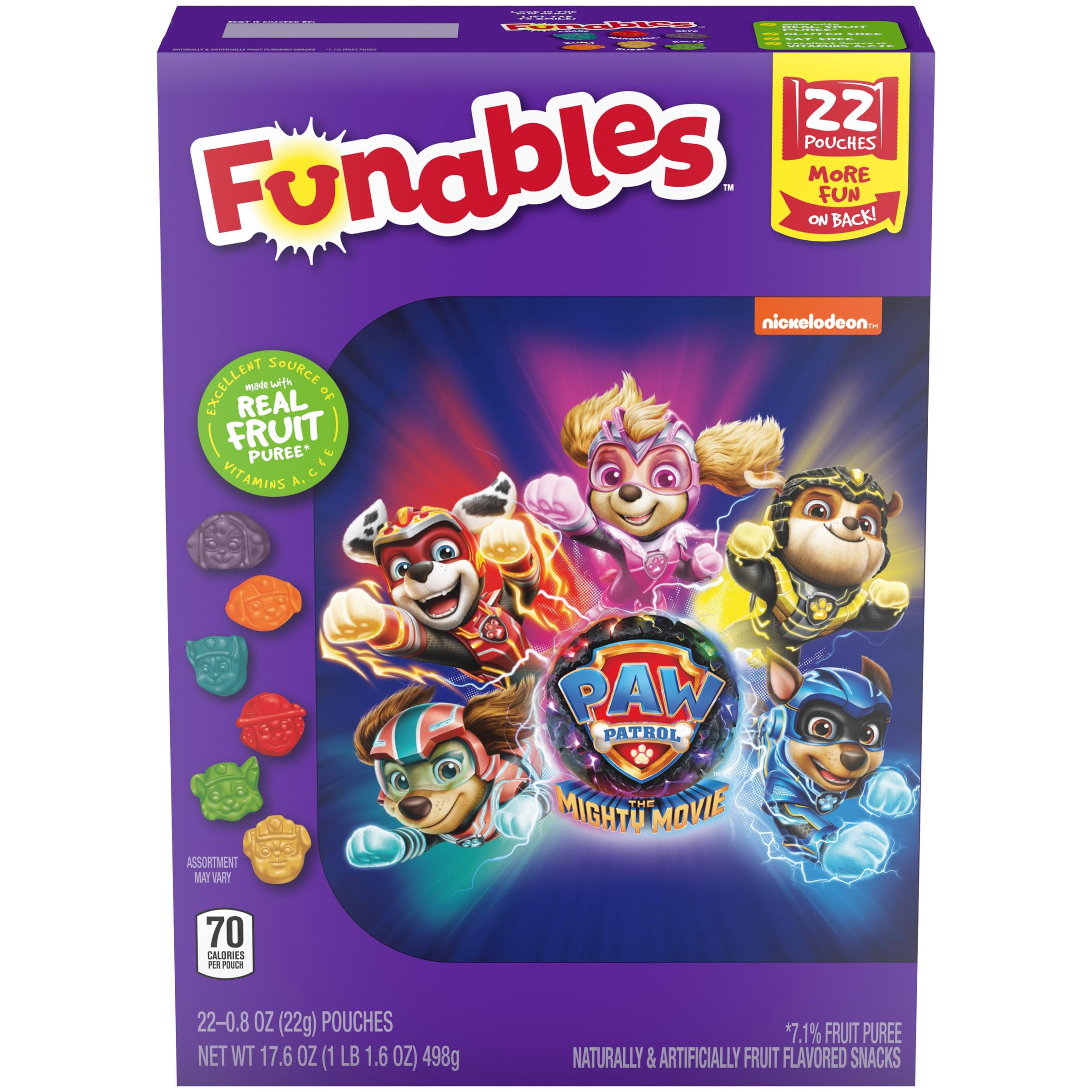 Funables Fruit Snacks, Paw YPF5 Patrol Fruit Flavored Snacks, 0.8 Ounce ...