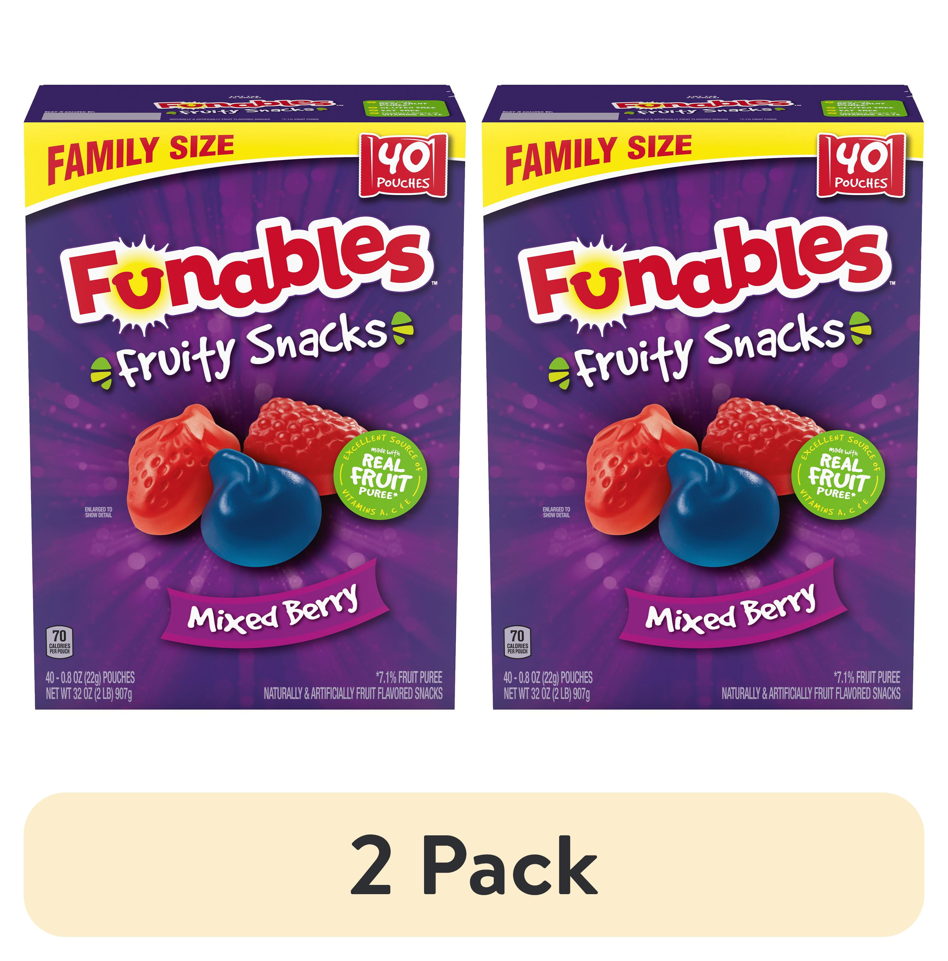 Shop (2 pack) Funables Fruit Flavored Snacks, Mixed Berry, 0.8 oz, 40 ...