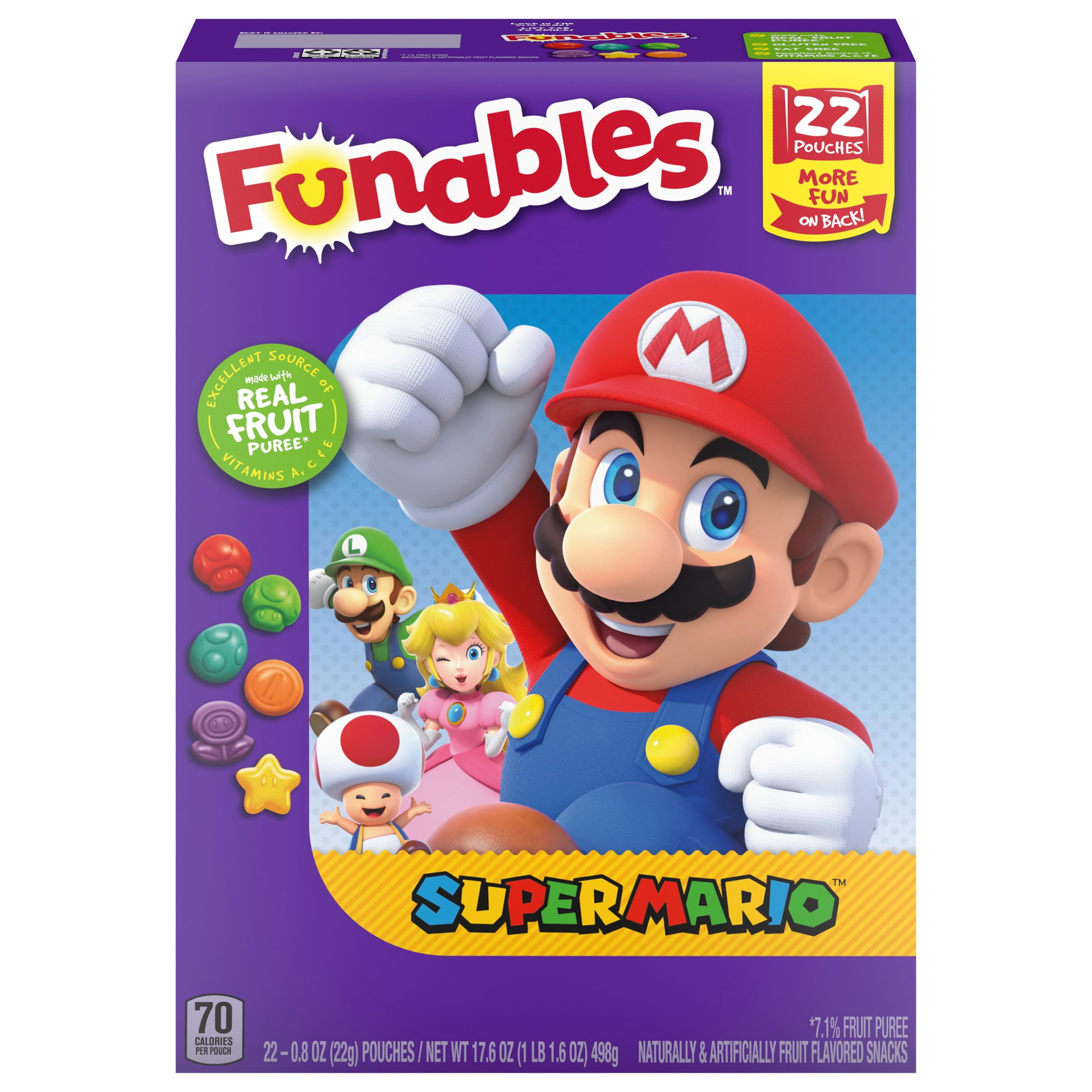 Funables Fruity Snacks, Super Mario, Assorted Fruit, Flavored Snacks, 0 ...