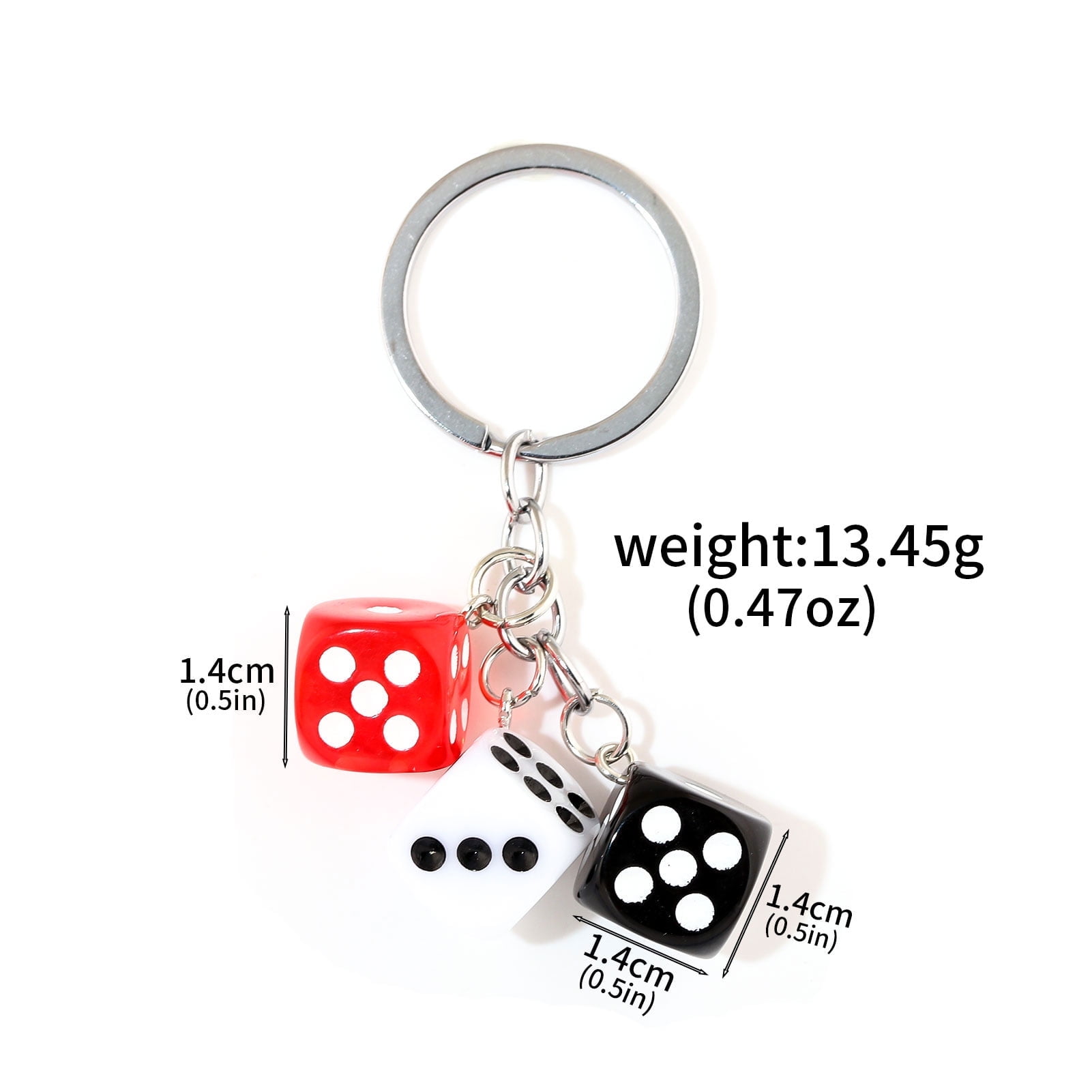 Funboat Fashion Pink Size Dice Crystal Drip Alphabet Keychain Student ...