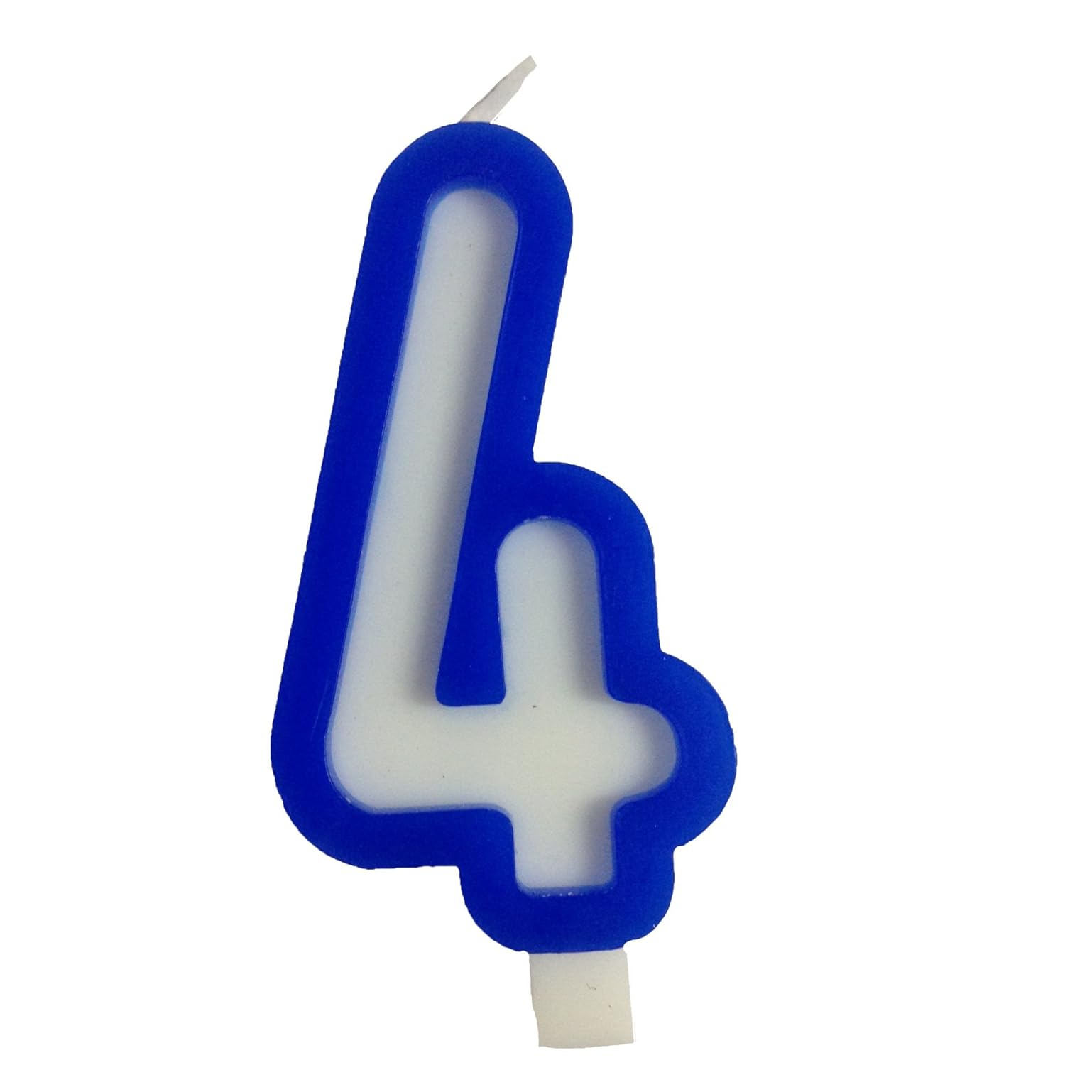 Funcart Blue and White Number 4 Style Candle for 4th Birthday ...