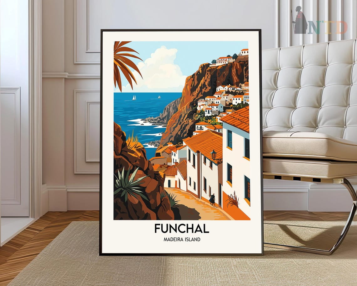 Funchal Travel Print Funchal Madeira Funchal Art Funchal Madeira Poster ...