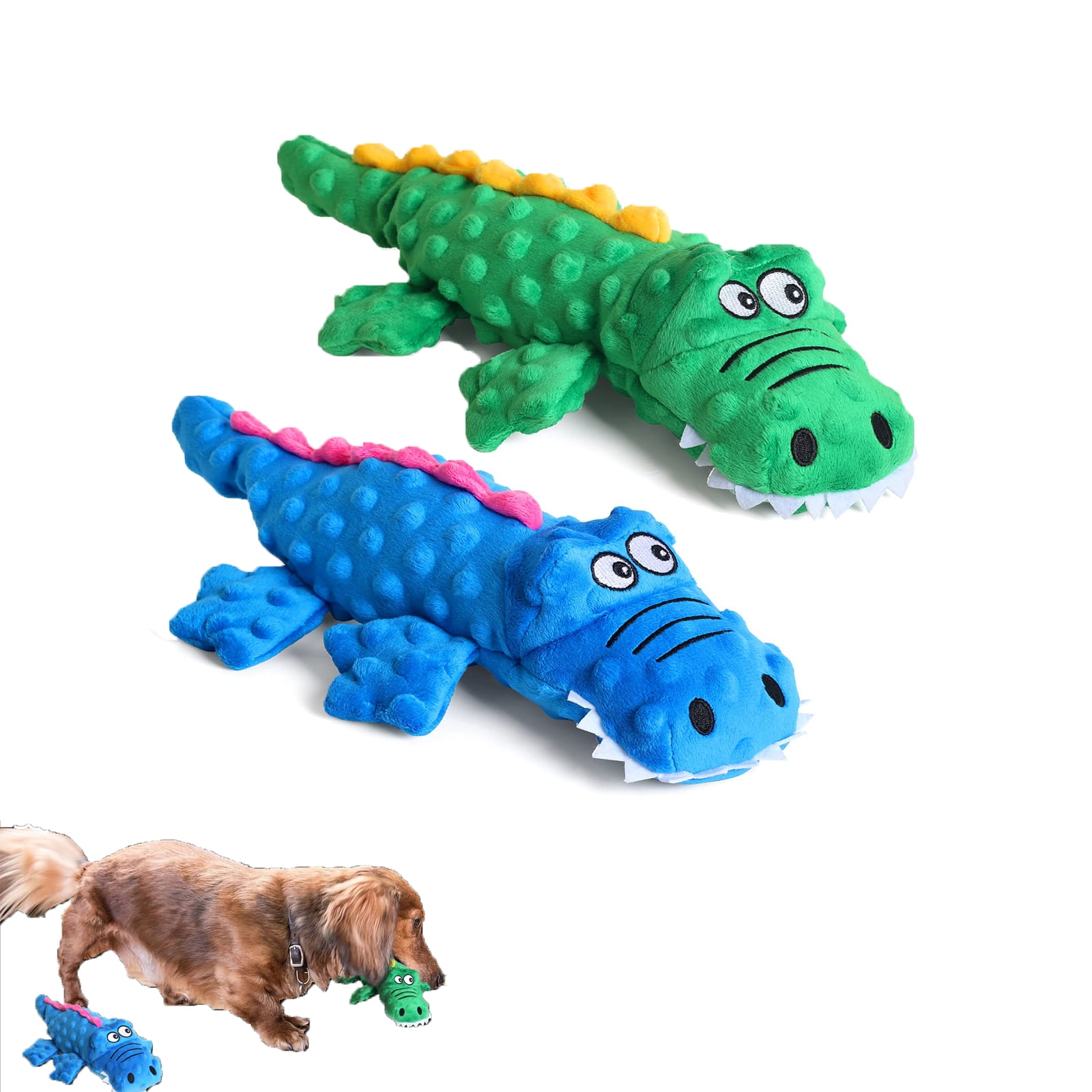 Funchaos 2 Pack Dog Squeaky Toys, Interactive Dog Toys for Teething ...