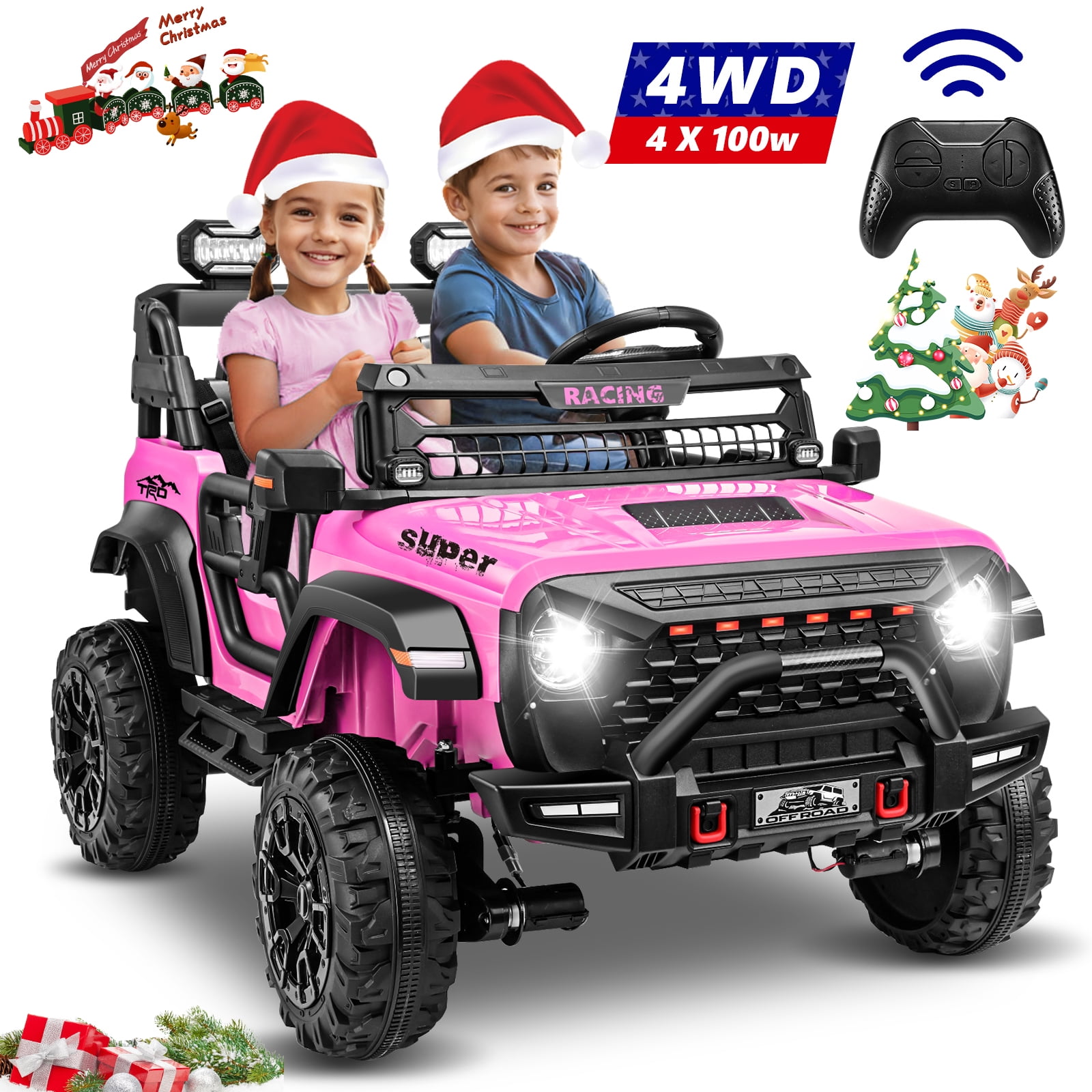 Funcid 12V Kids Ride on Dump Truck, 4WD Electric Car with Remote, Music ...