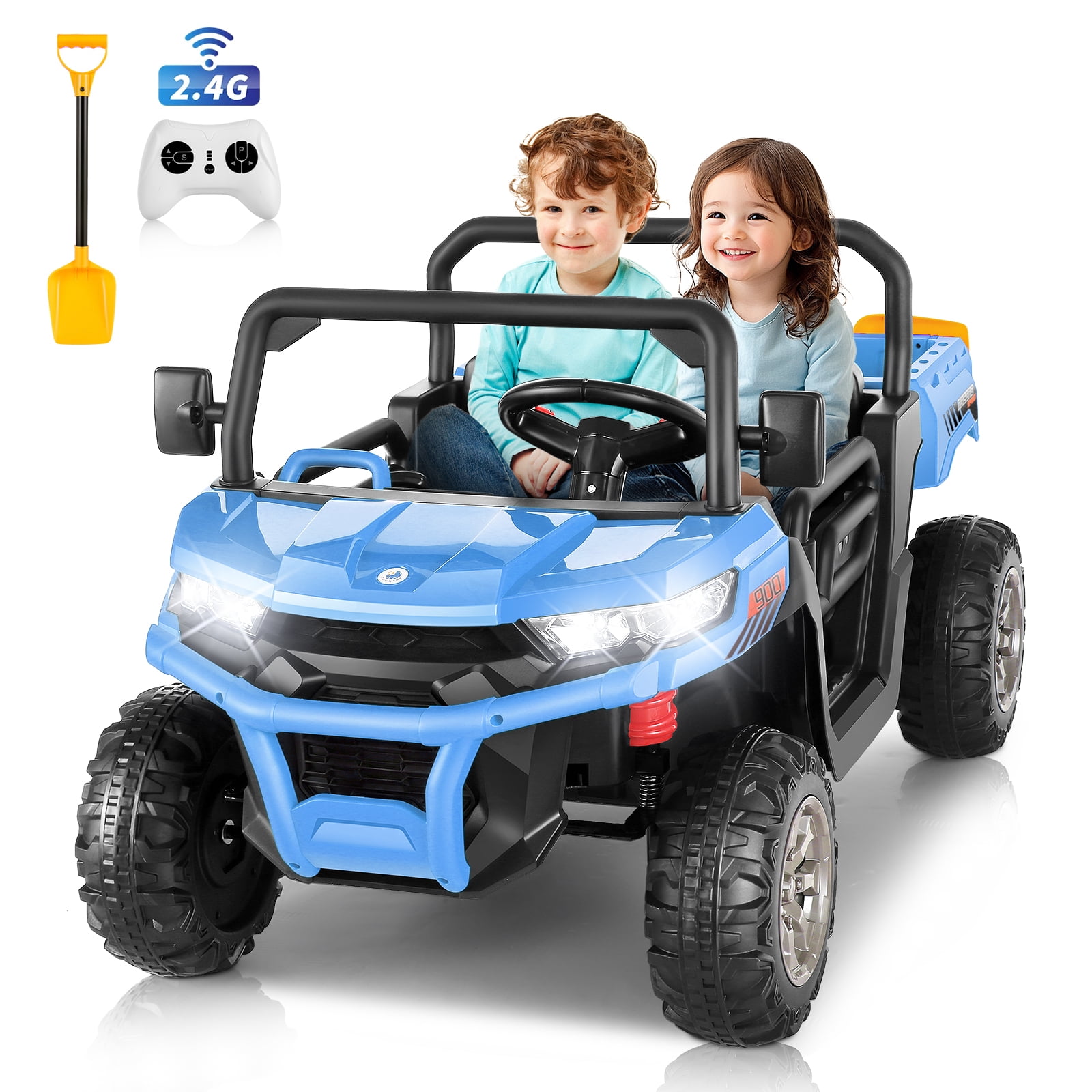 Funcid 24V Rideable Kids Dump Truck with Remote Control, 2 Seater ...