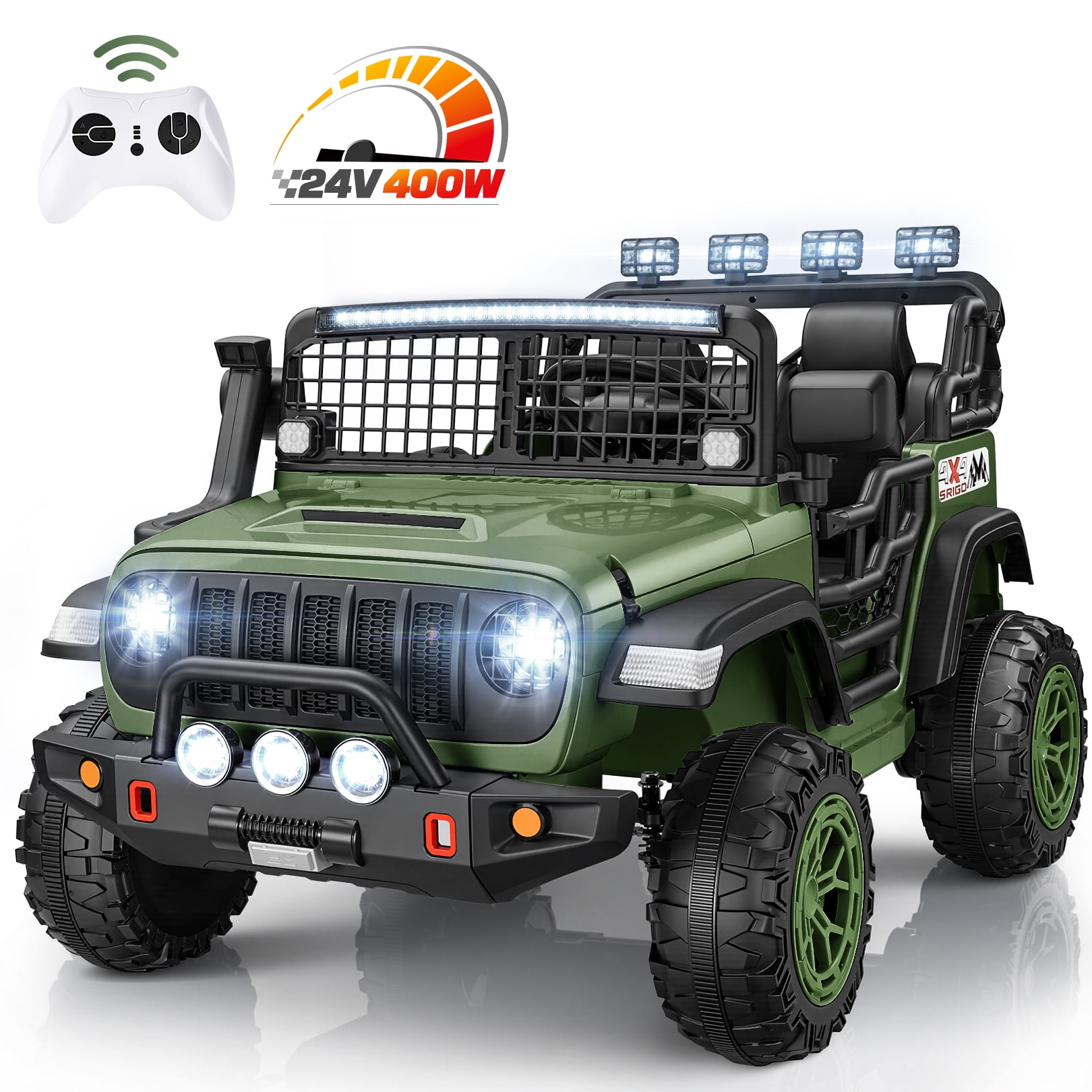 Funcid 24 Volt 2-Seater Ride on Police Car 4WD Ride on Toys W/ Remote ...