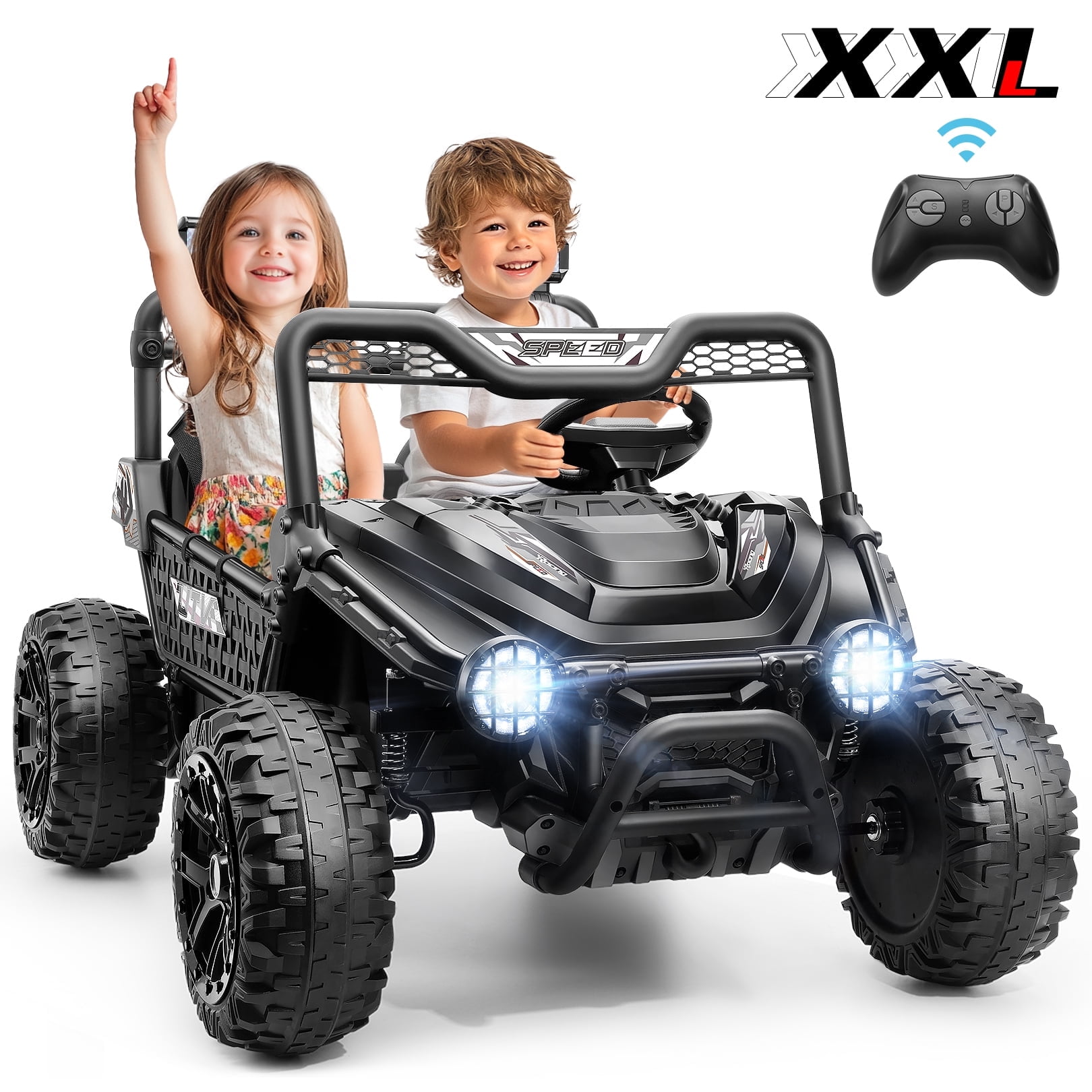 Funcid 24V Ride on Toys 4WD Ride on Cars with Remote Control, 2 XL ...