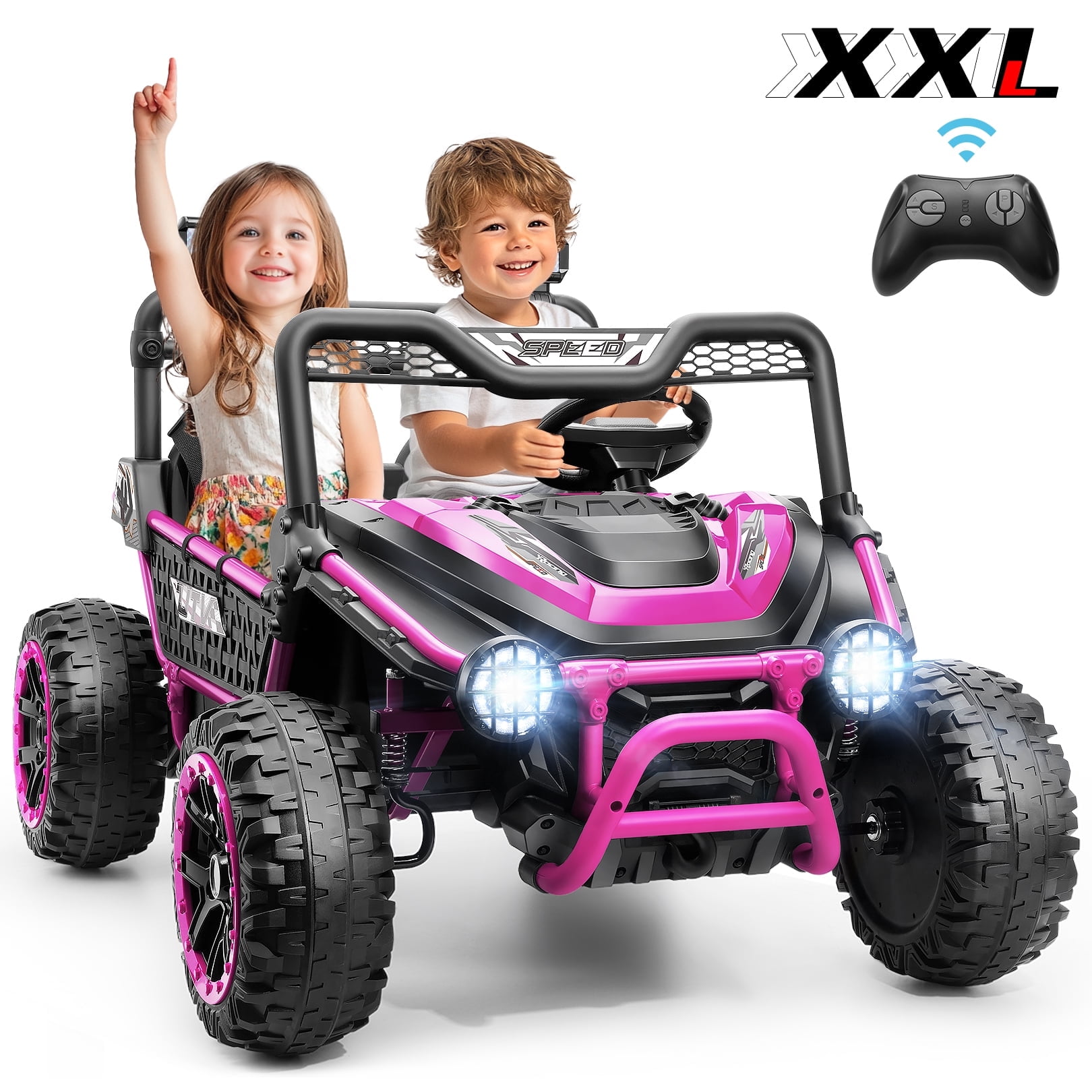 Funcid 24V Ride on Toys 4WD Ride on Cars with Remote Control, 2 XL ...