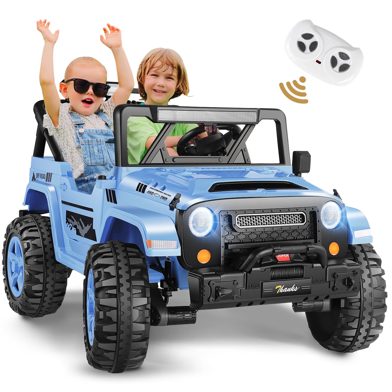 Funcid 24 Volt Ride on Toys 2 Seater Ride on Cars with Remote Control ...