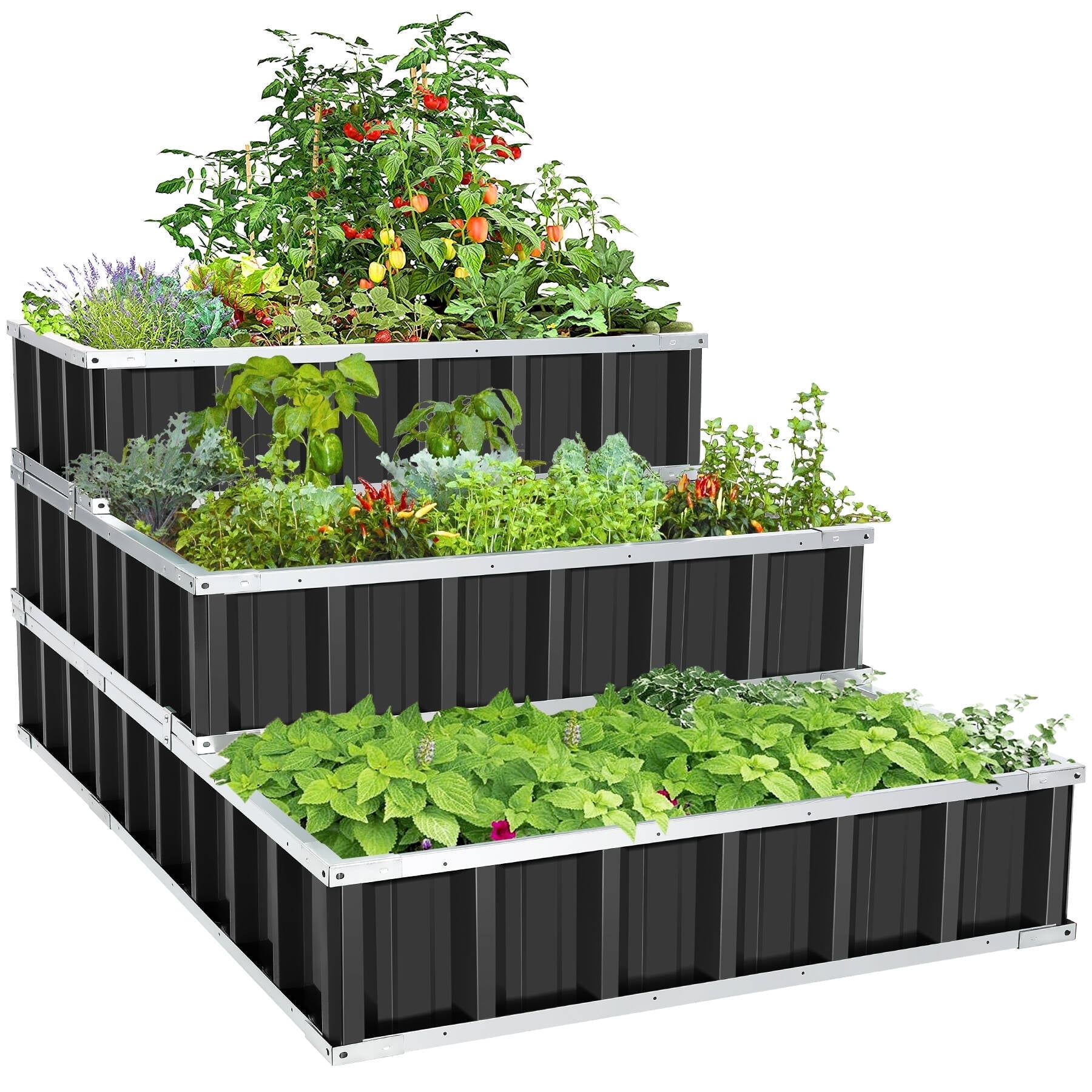 AmeriHome Galvanized Metal Elevated Garden Planter - Walmart.com
