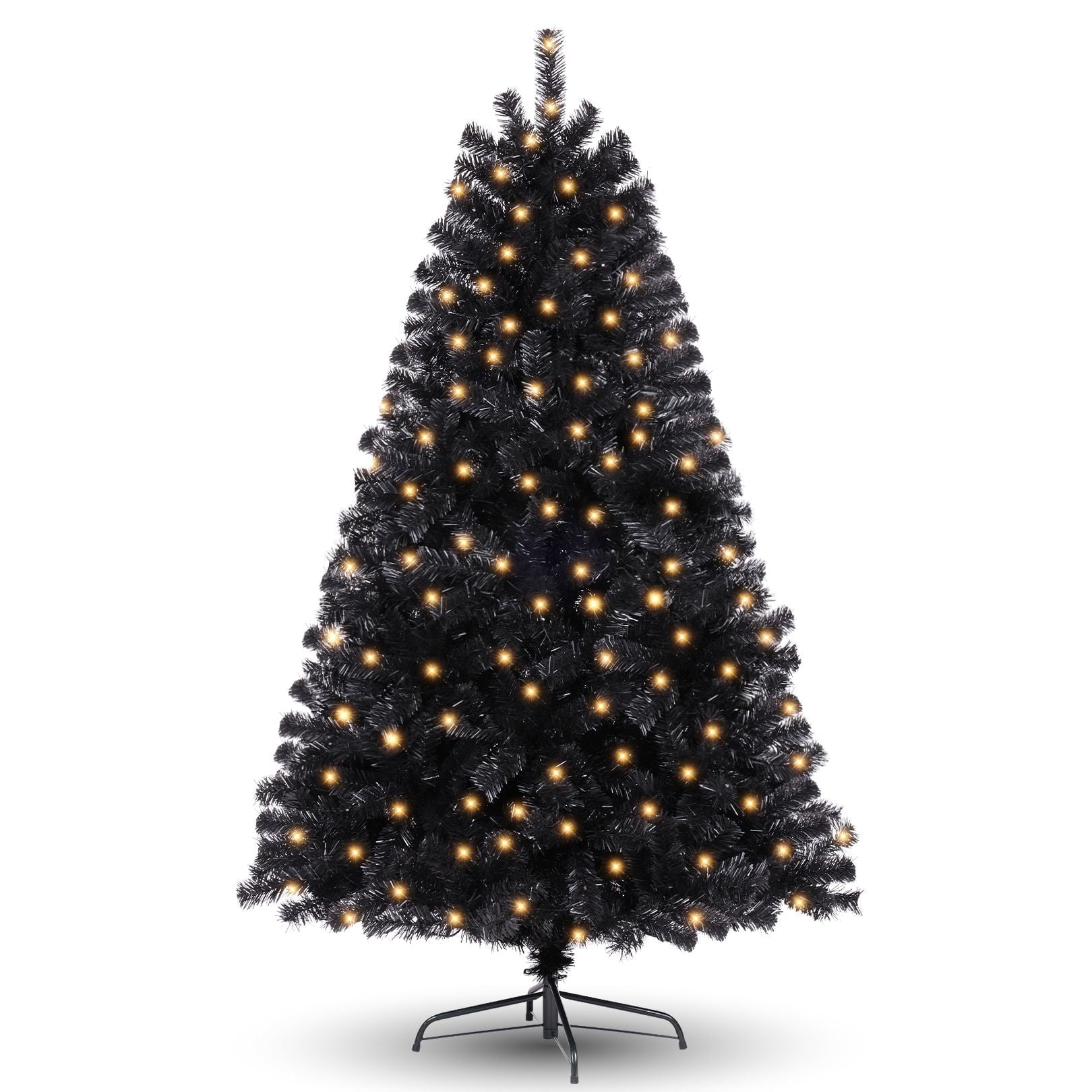 7.5Ft Versatile Artificial Black Tree with 1,677 Branches and Foldable ...