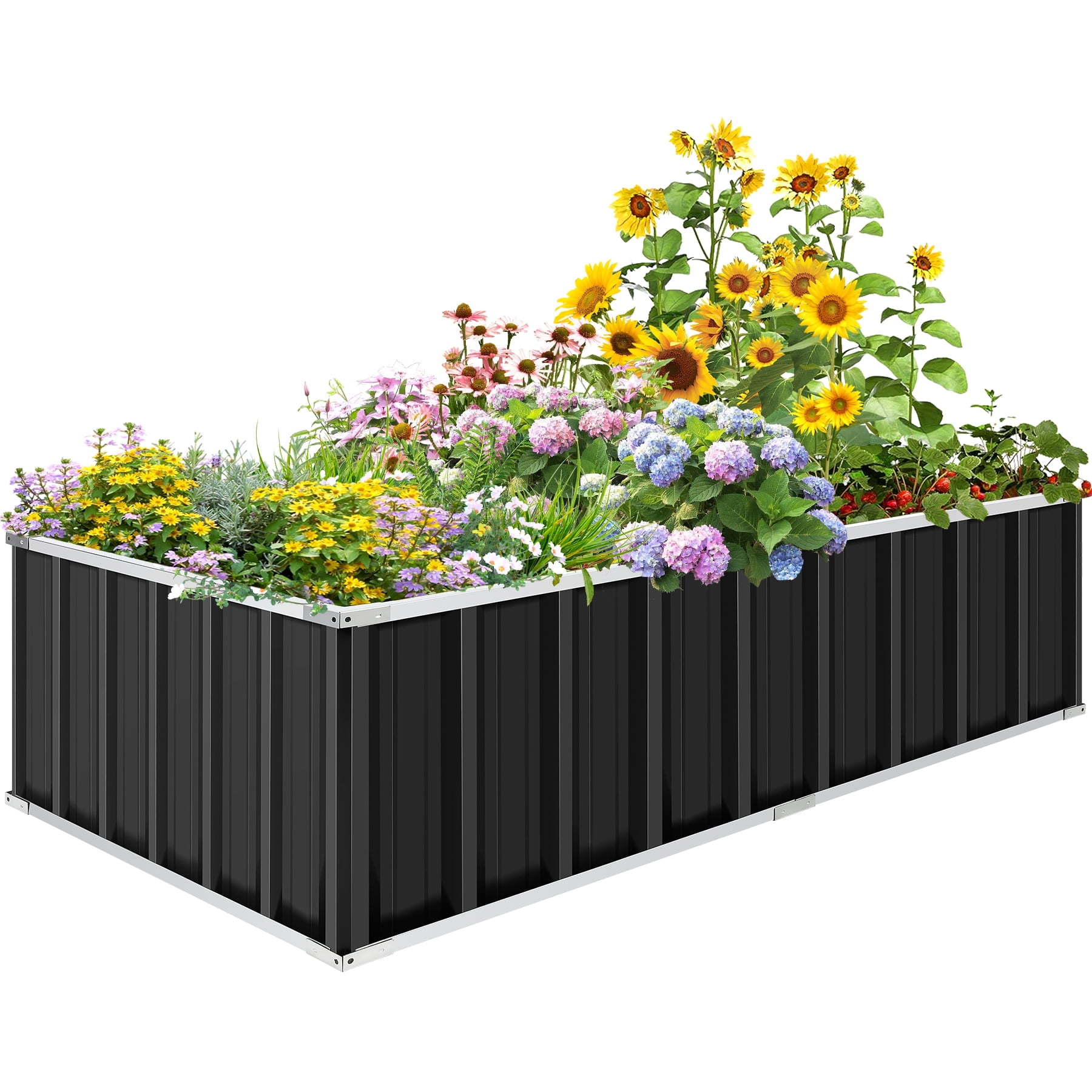 Funcid Galvanized Raised Garden Beds 5.6ftx3ftx1.5ft Large Metal Garden ...