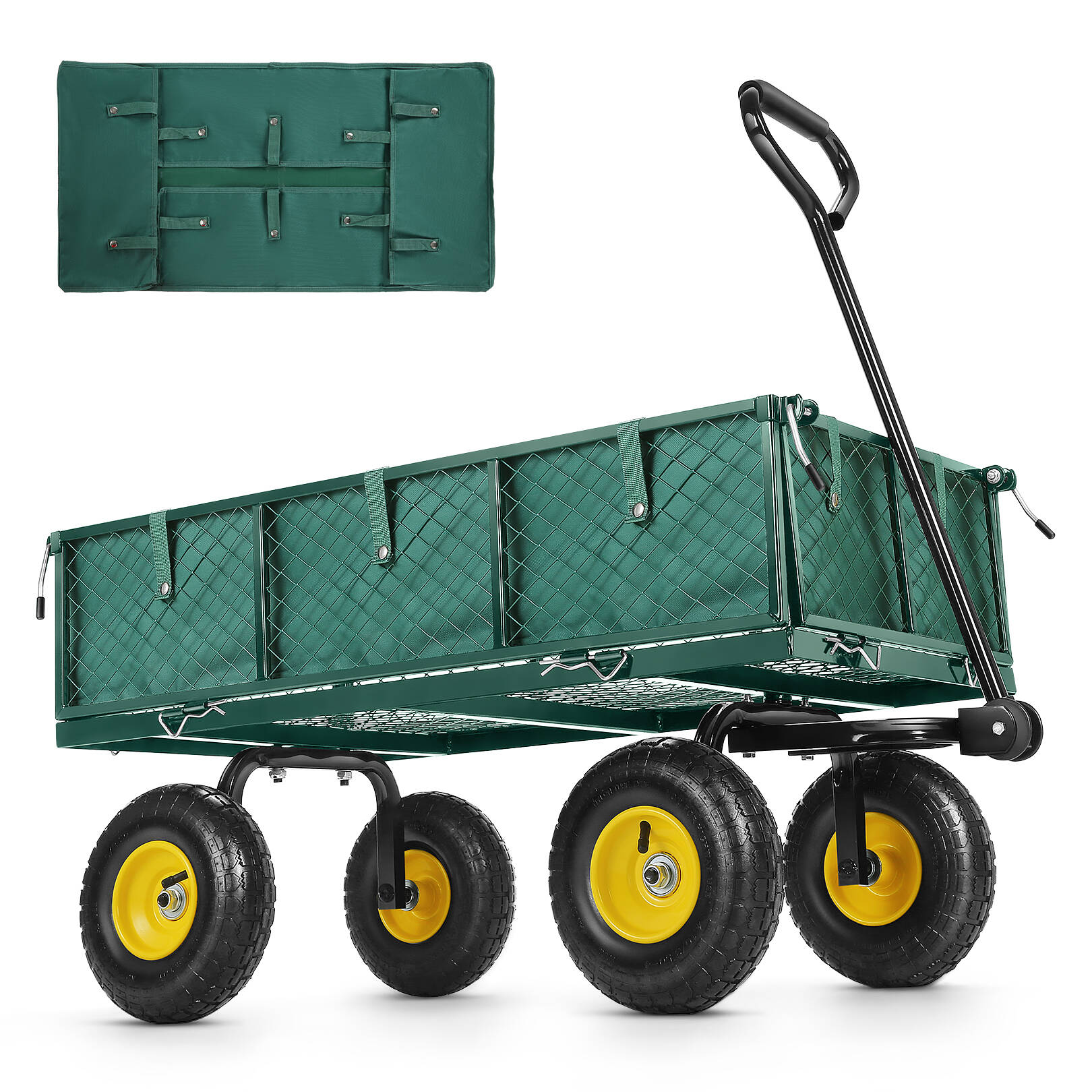 Best Choice 2-in-1 Heavy-Duty Steel Garden Wagon, 400lb, Foldable Sides ...
