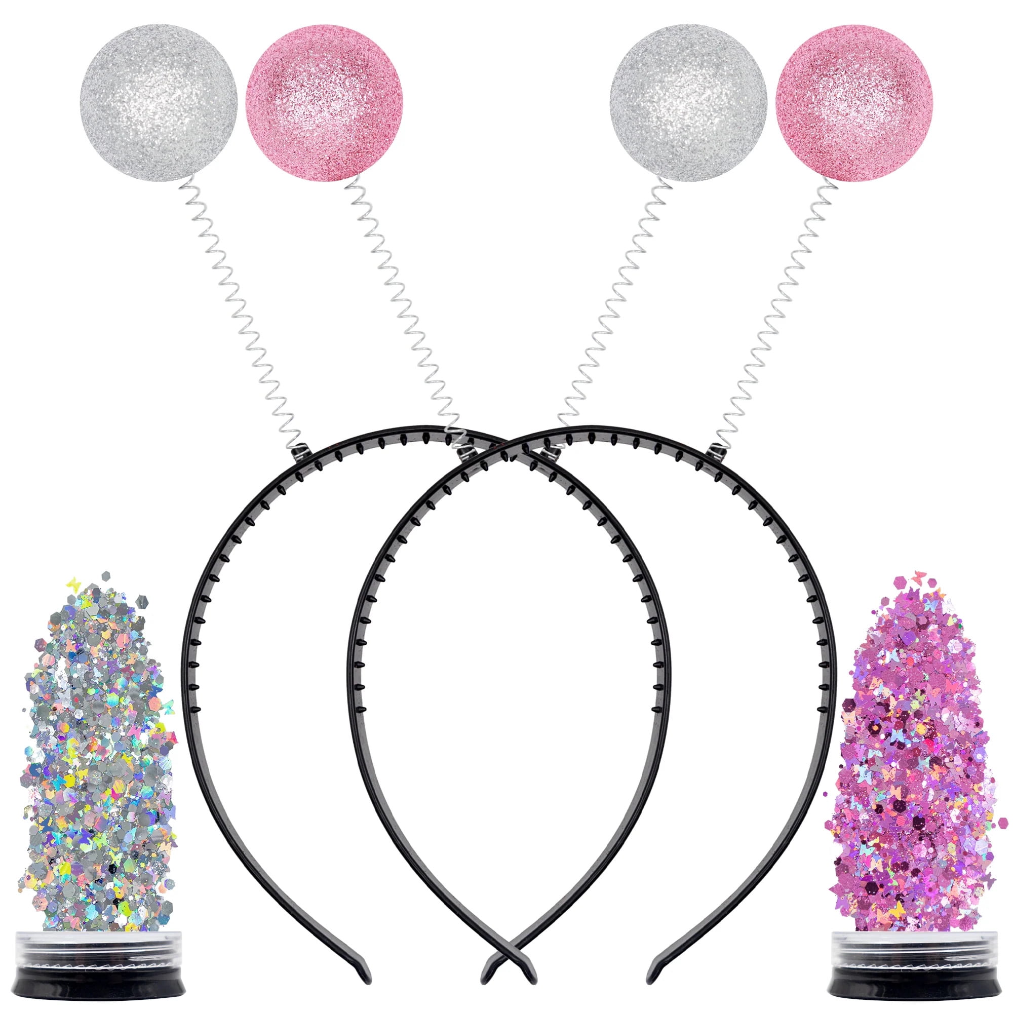 Funcredible Alien Headband with Chunky Glitter | Martian Antenna and ...