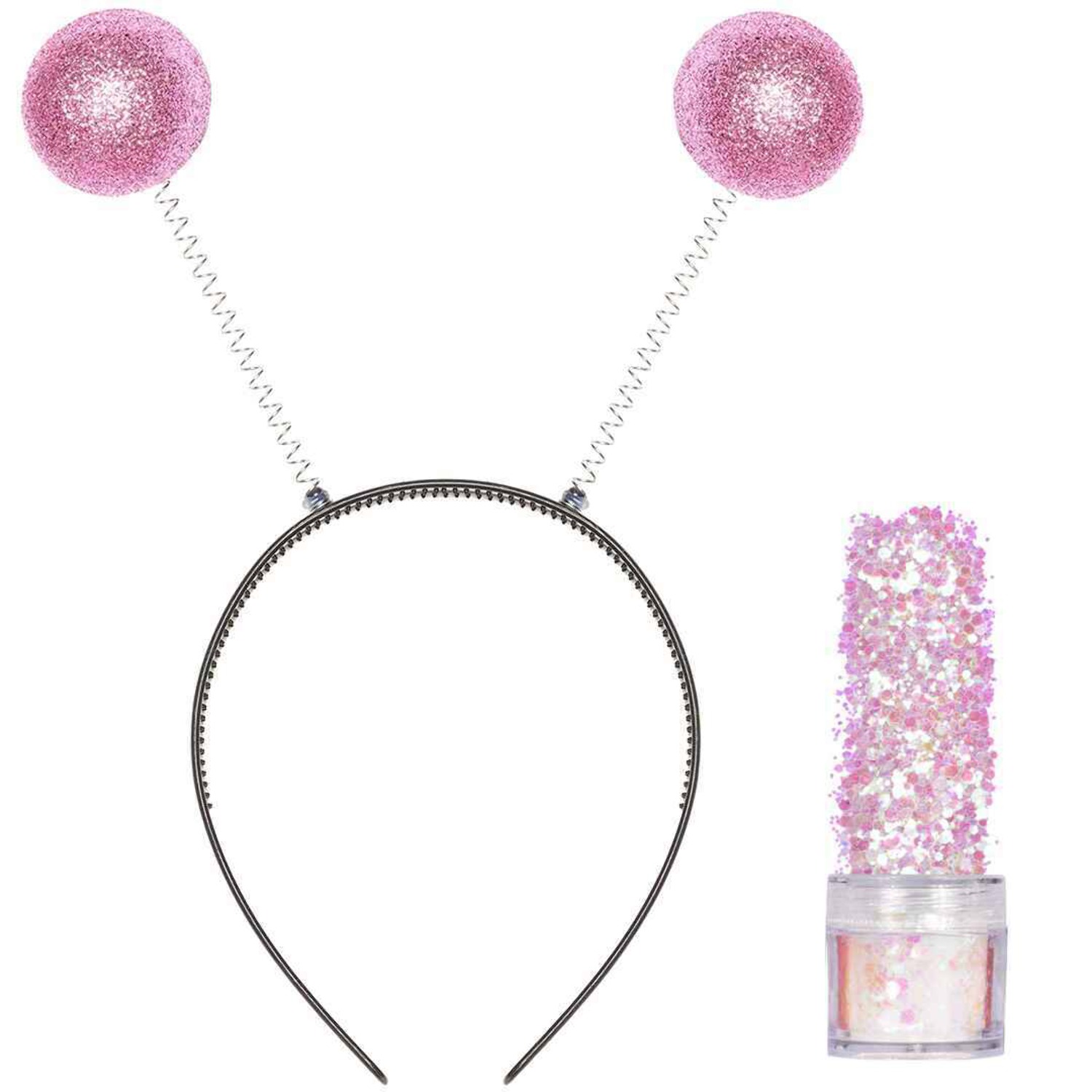 Funcredible Alien Headband with Chunky Glitter | Alien Martian Antenna ...