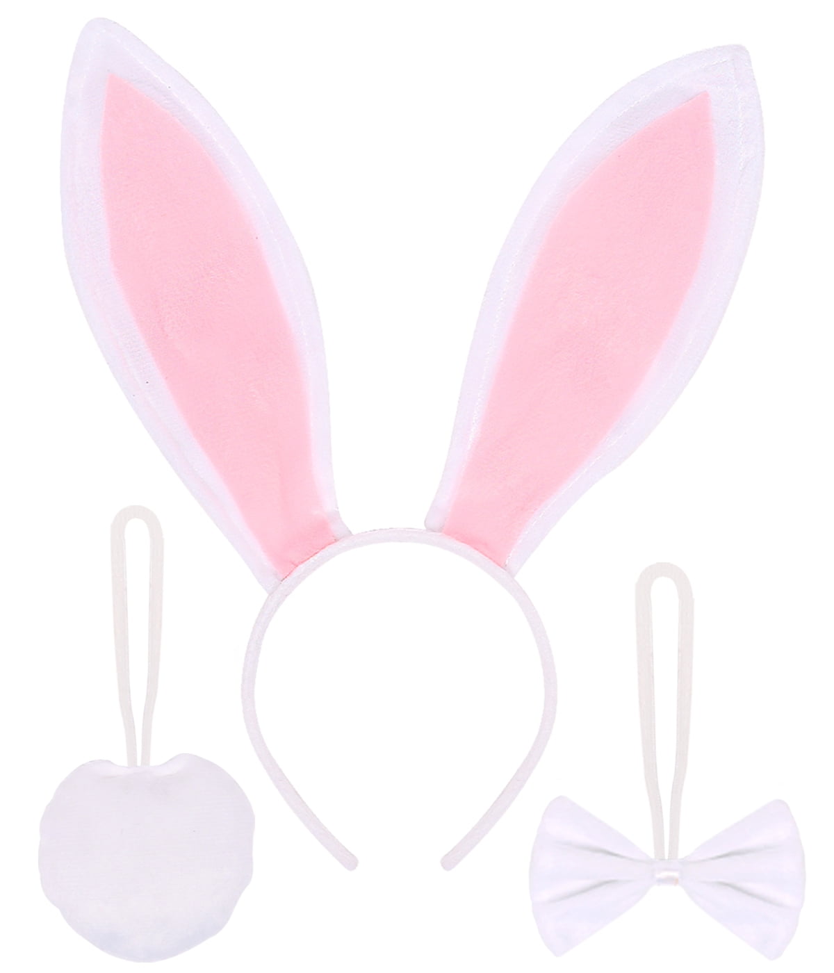 Funcredible Bunny Ears Headband - Plush Easter Rabbit Ears - White and ...