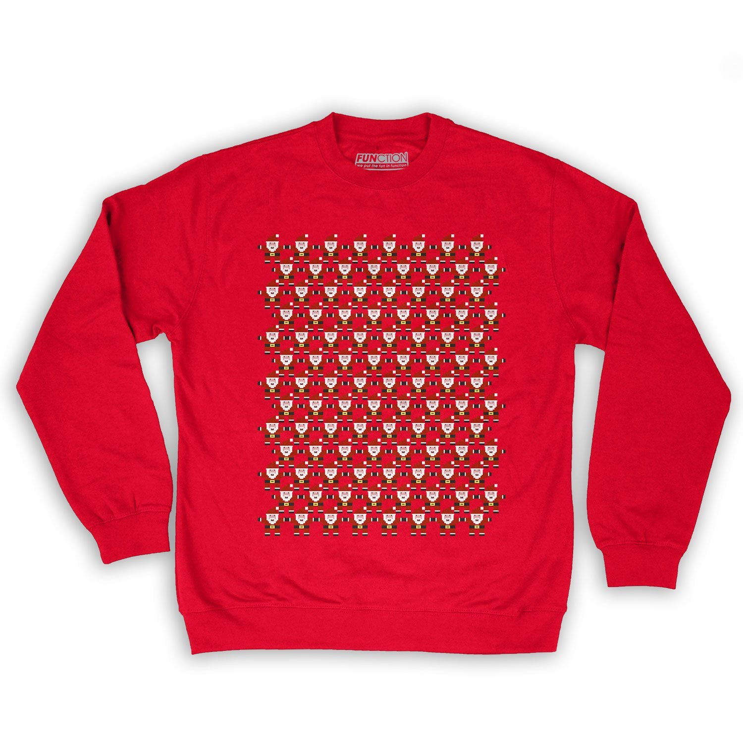 Function - 8 Bit Santa Pattern Men's Fashion Crew Neck Sweatshirt ...
