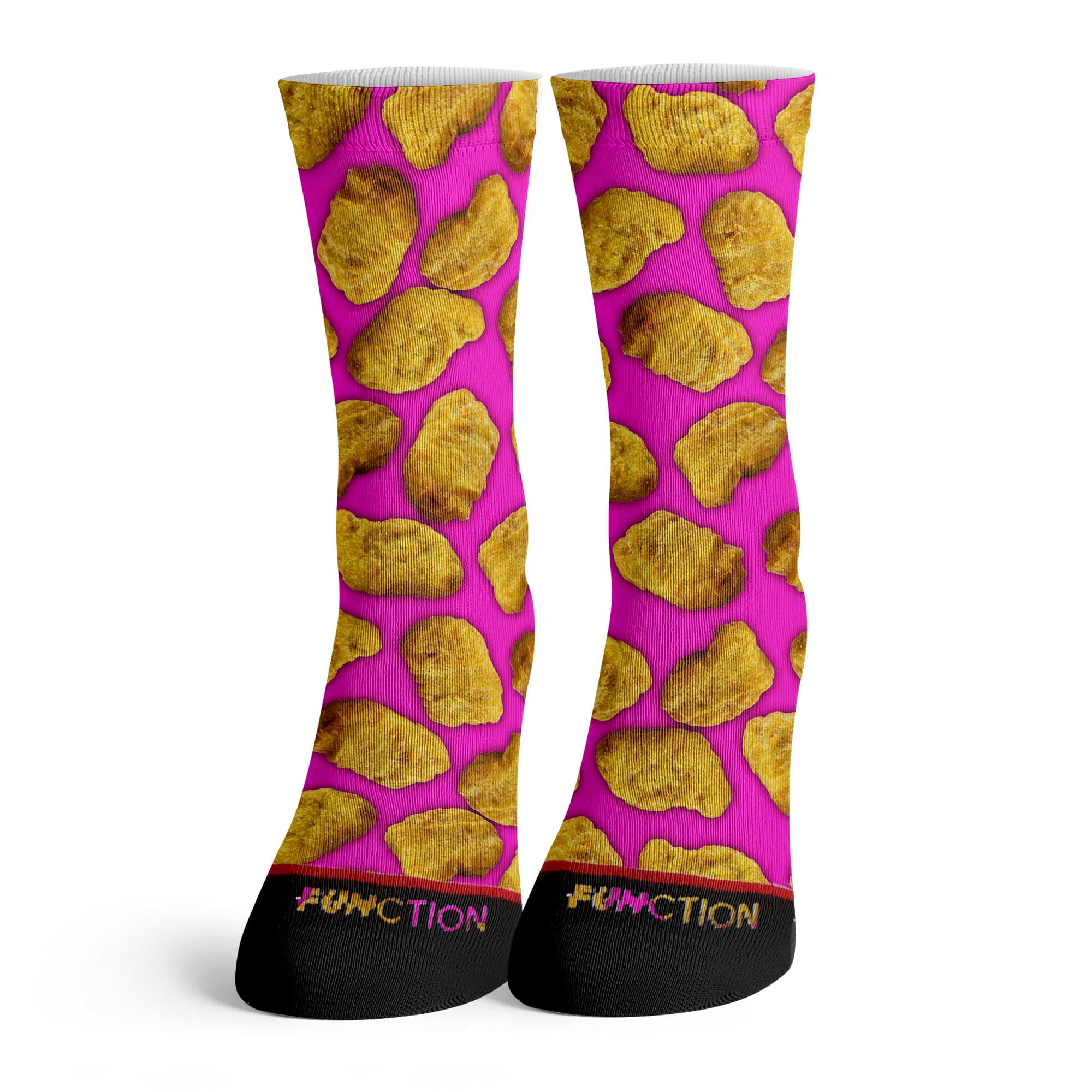 Function - Chicken Nuggets Pink Pattern Adult Crew Socks Funny Food All ...