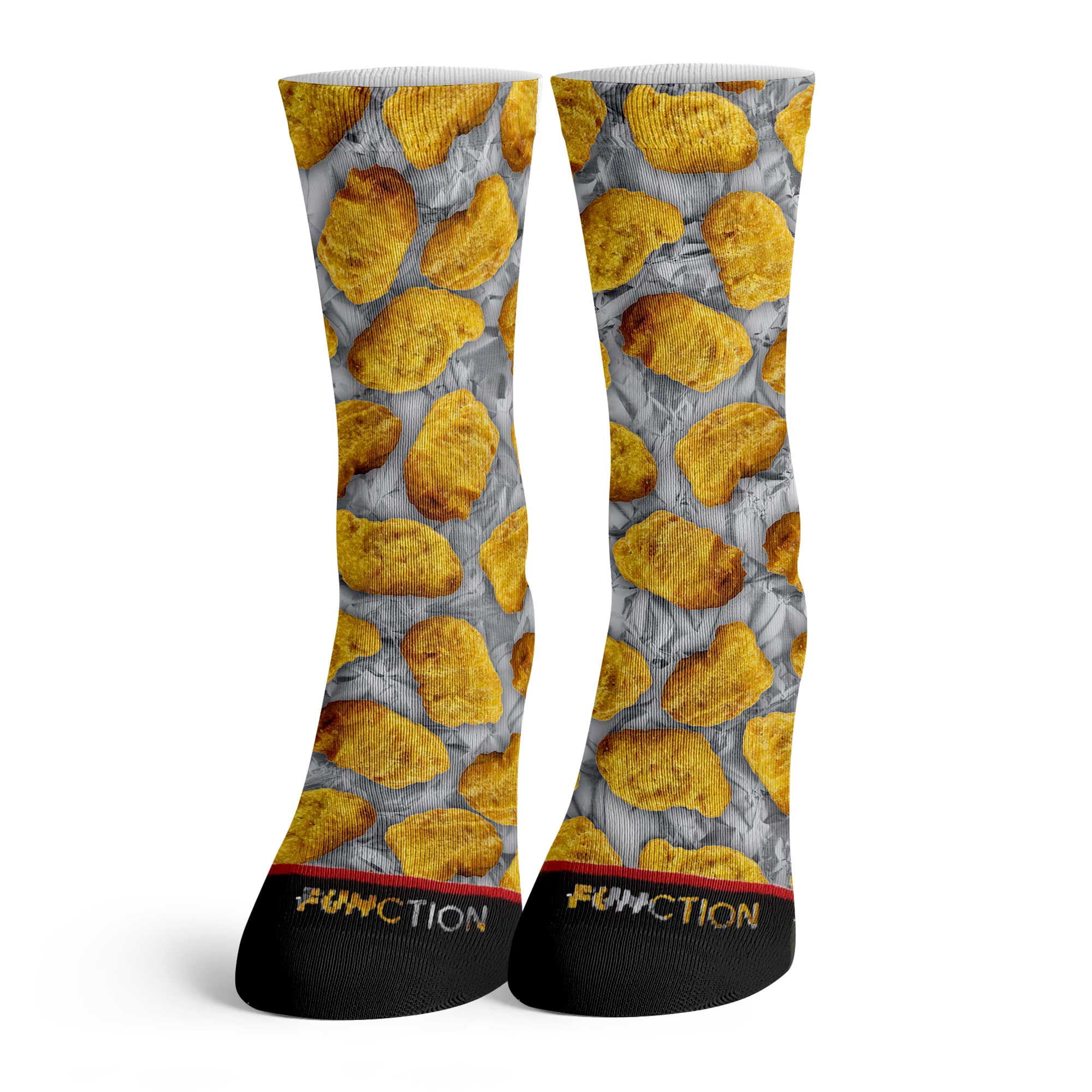 Function - Chicken Nuggets Tinfoil Pattern Adult Crew Socks Funny Food ...
