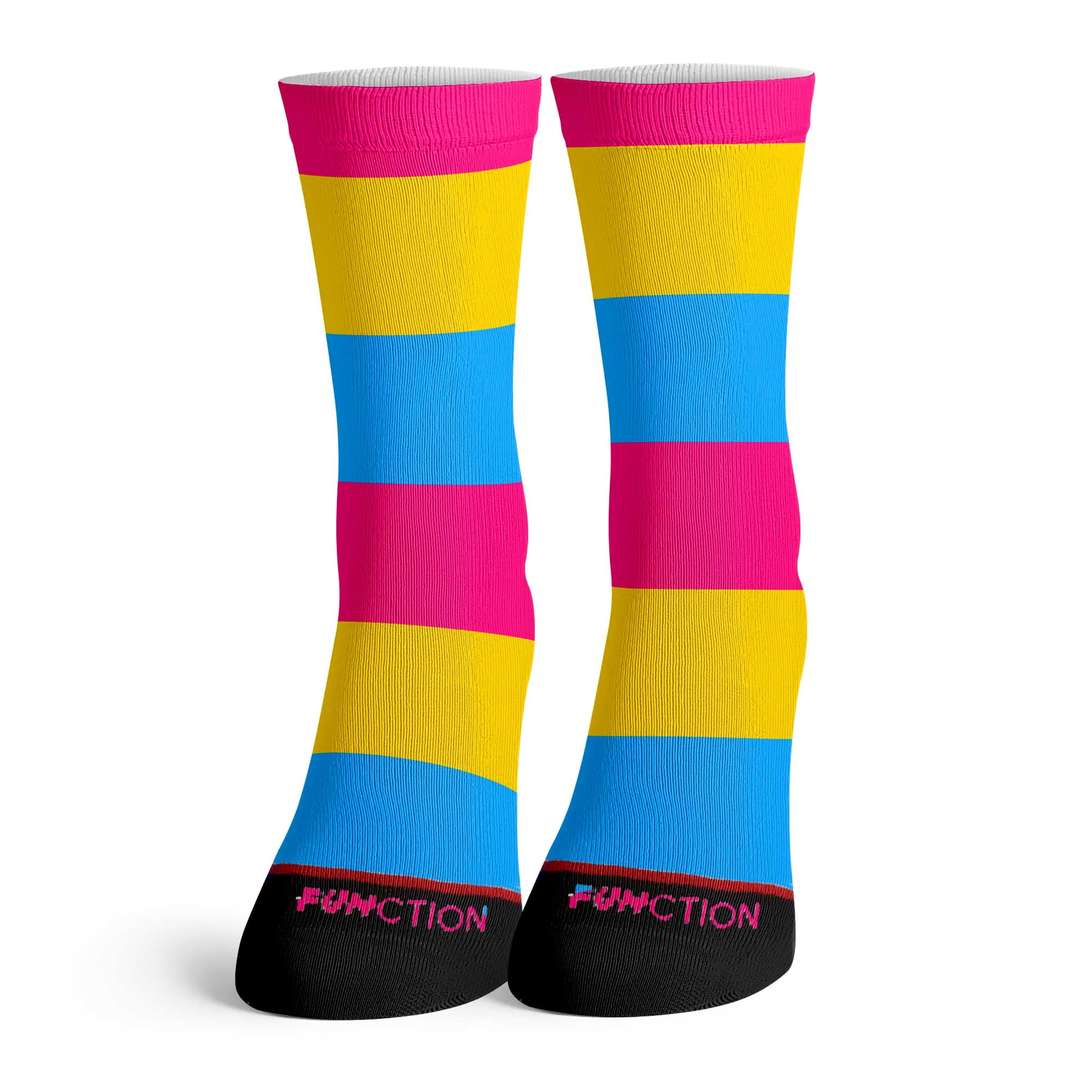 Function - Colorful LGBTQ+ Pansexual Pride Rainbow Socks Striped Crew Pride Month Parades Unisex ...