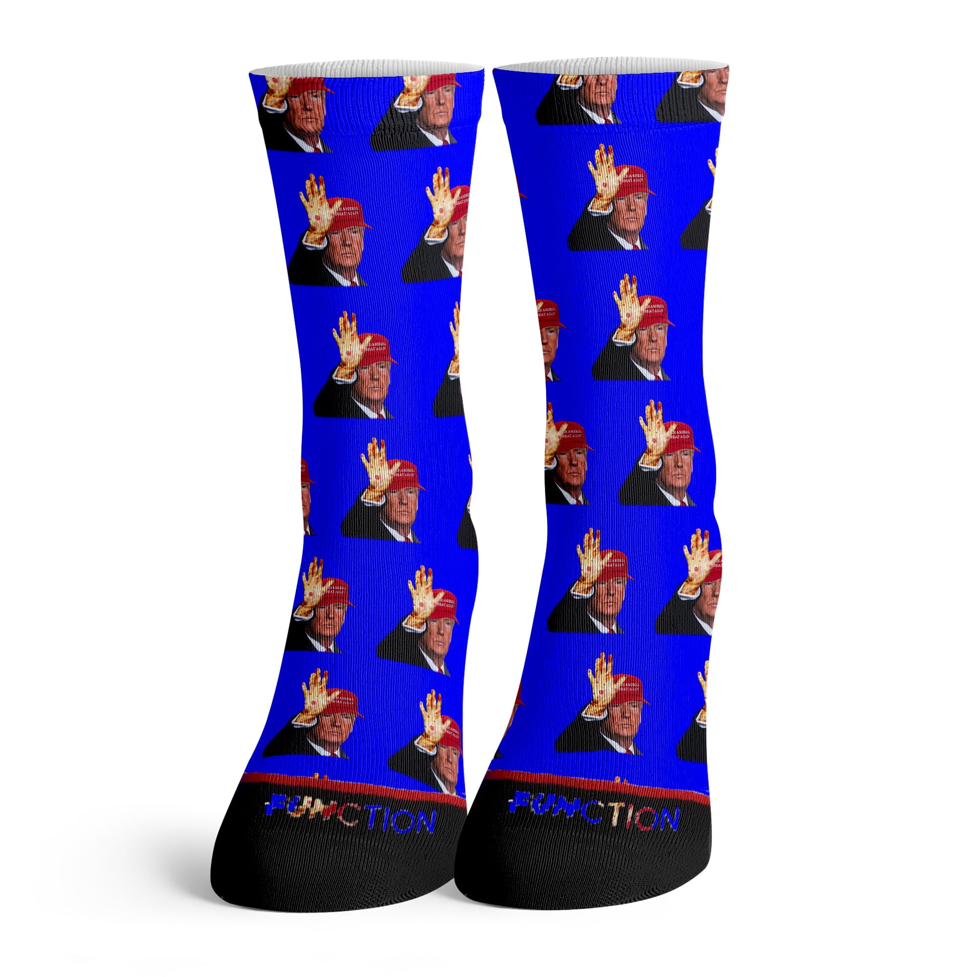 Function - Donald Trump Pizza Hand Sick Day Funny Pattern Socks ...