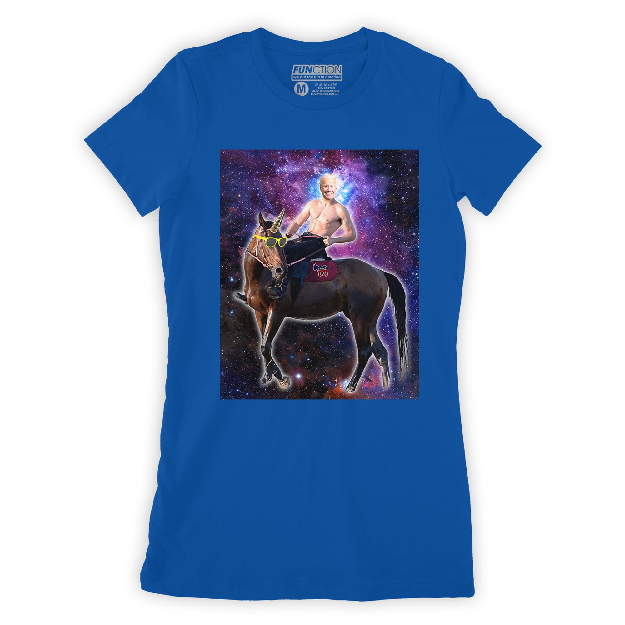 Function - Joe Biden Jacked With Abs Riding a Unicorn Fashion T-Shirt - Walmart.com