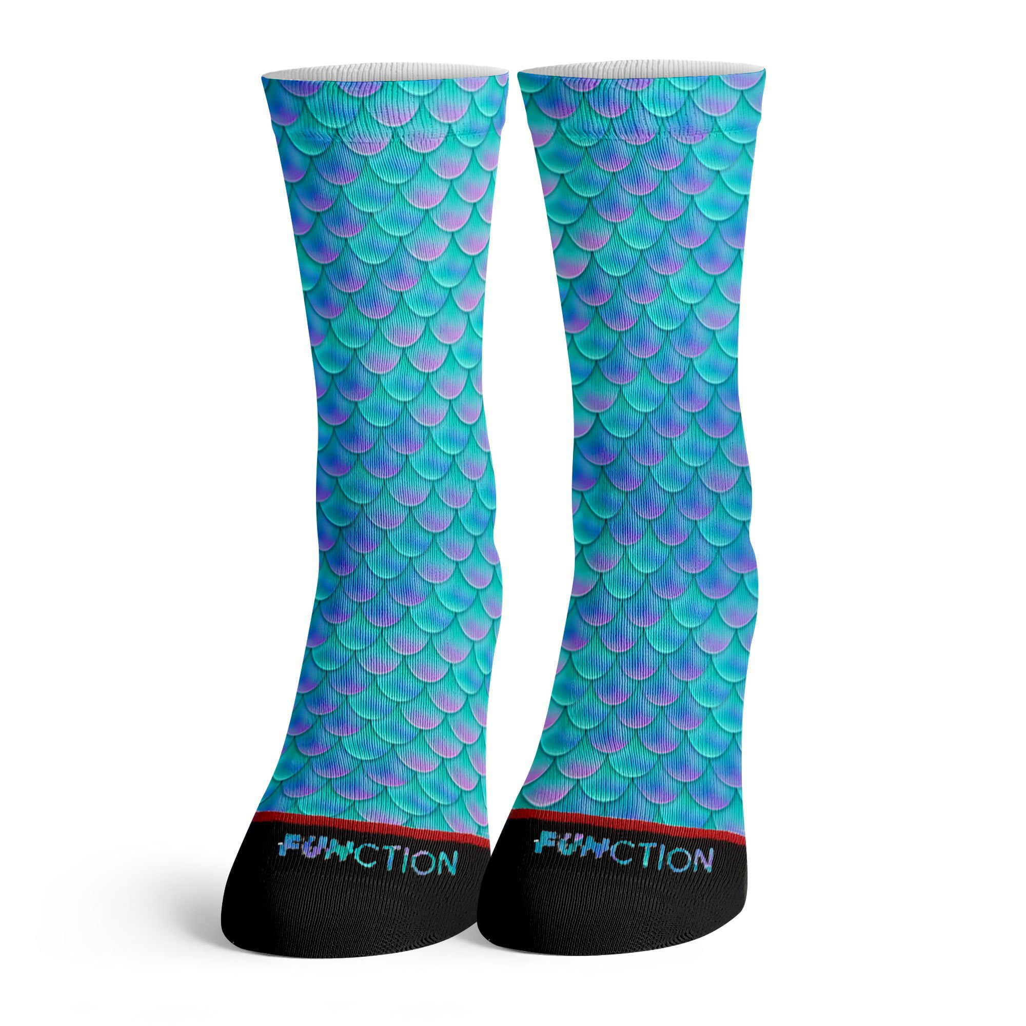 Function - Mermaid Holographic Tail Pattern Fashion Socks Fish Scales ...
