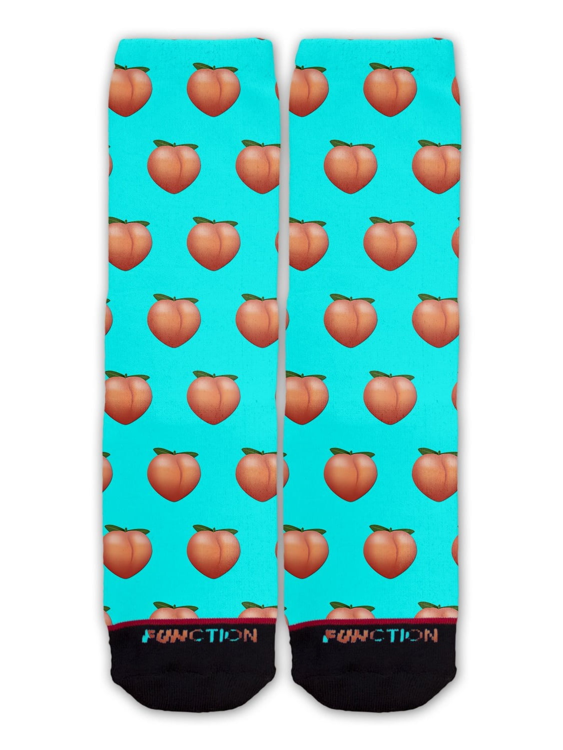 Function - Peach Emoji Teal Pattern Sock - Walmart.com