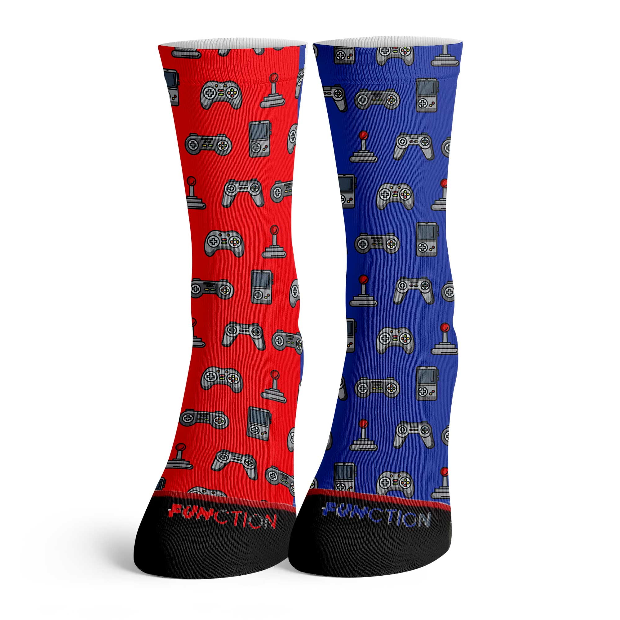 Function - Red Vs Blue Video Game Controller Adult Crew Socks Vintage ...
