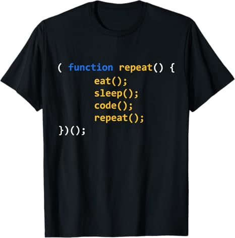 Function Repeat Eat Sleep Code Repeat Algorithm Programmer T-Shirt ...