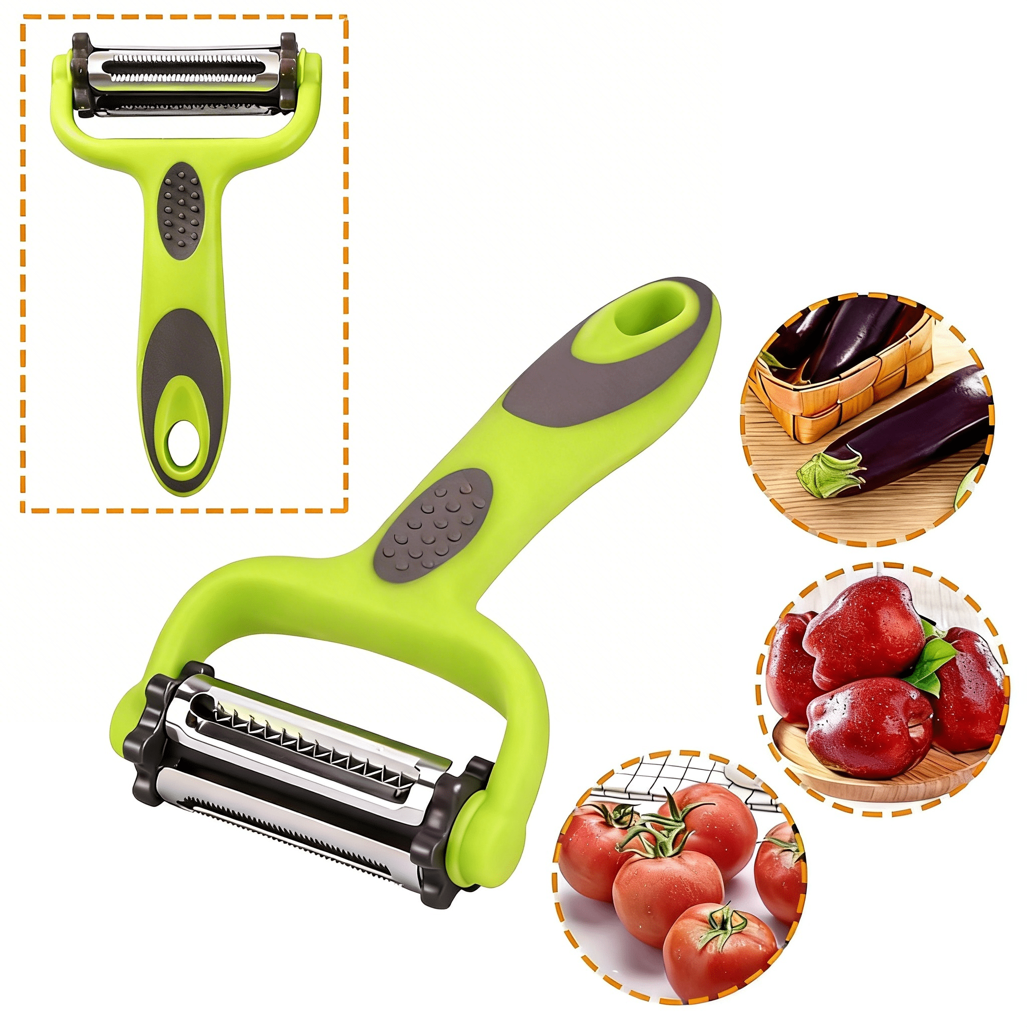 Function Rotating Peeler Set for Vegetables and Fruits with Stainless ...