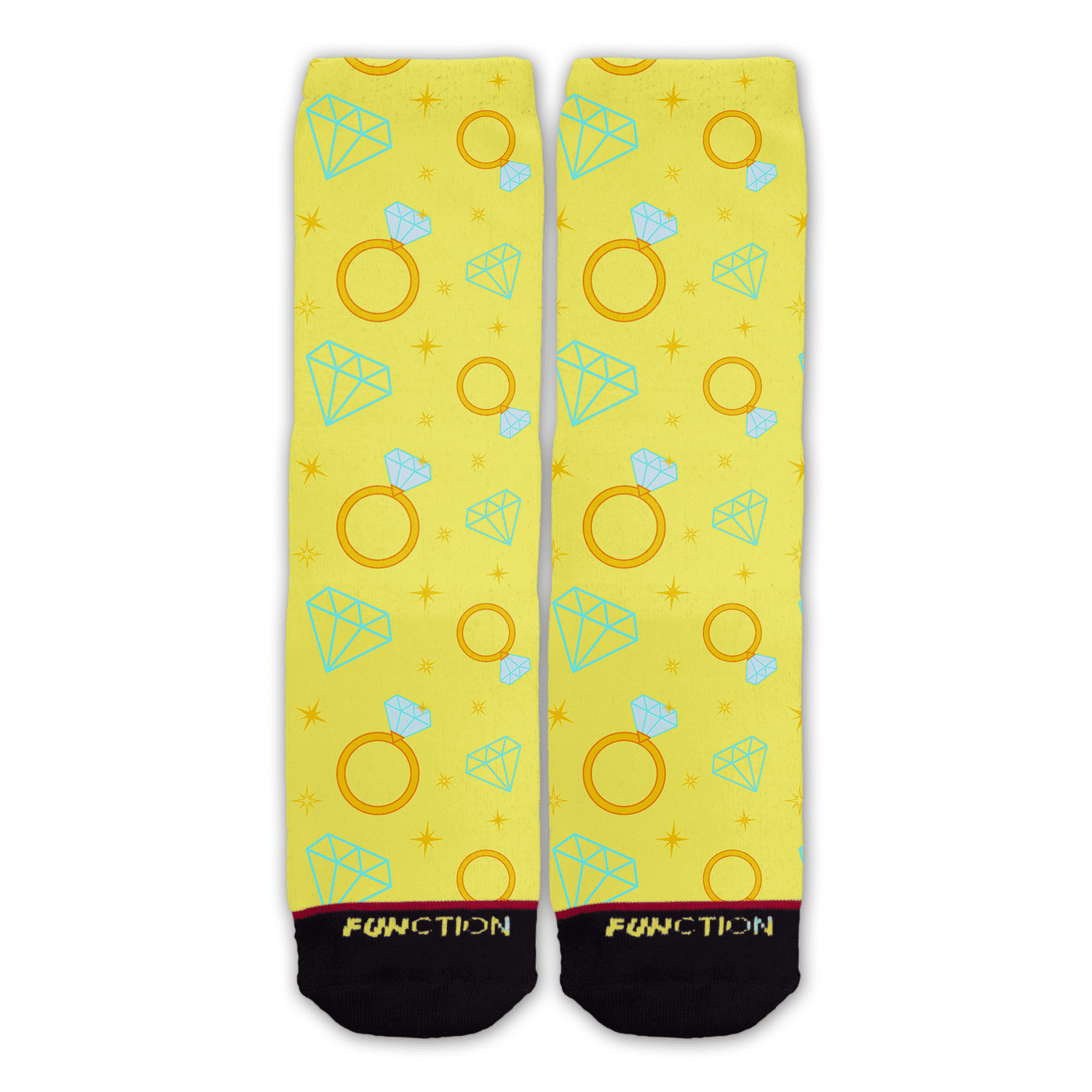 Function - Wedding Bride Rings and Diamonds Pattern Fashion Socks ...