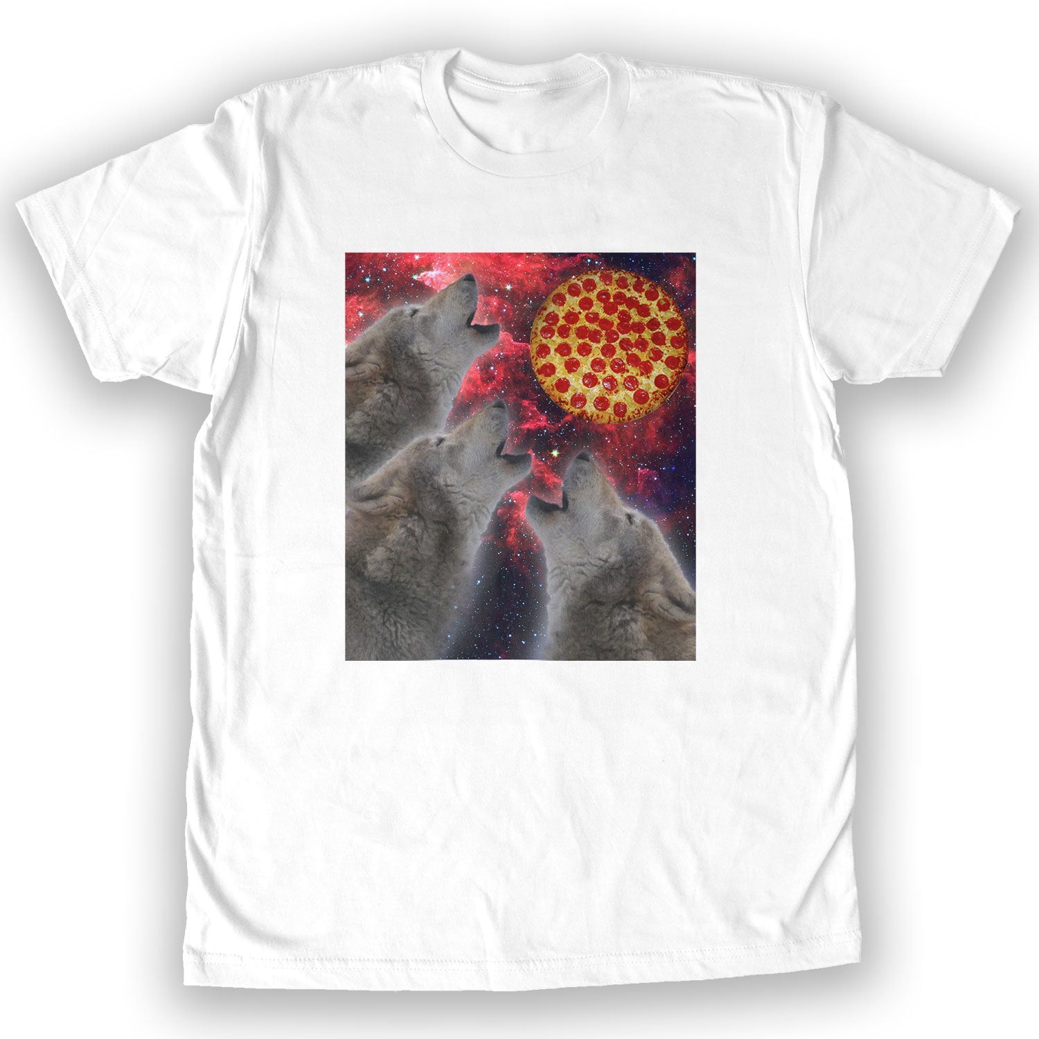 Function - Wolves Howling At A Pizza Moon Men's Fashion T-Shirt ...