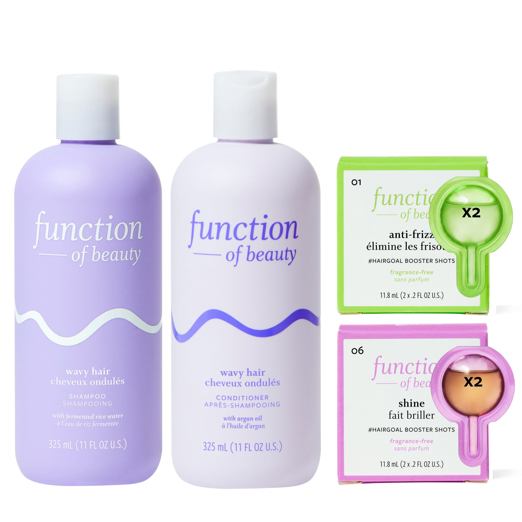 Function of Beauty Wavy Hair Shampoo & Conditioner Set with Shine and ...