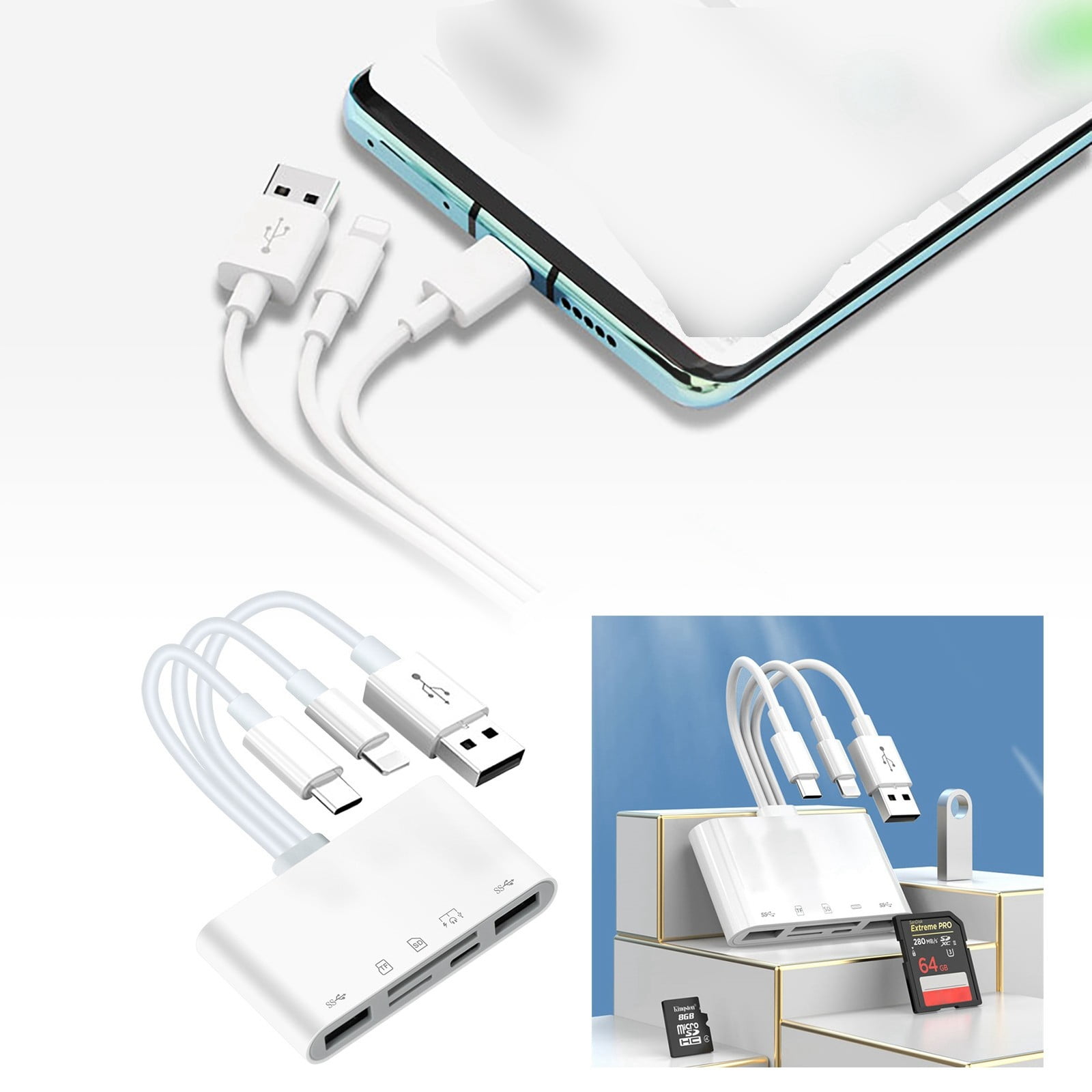 Functional 5 In 1 TF/SD Card Reader And OTG External Converter For ...