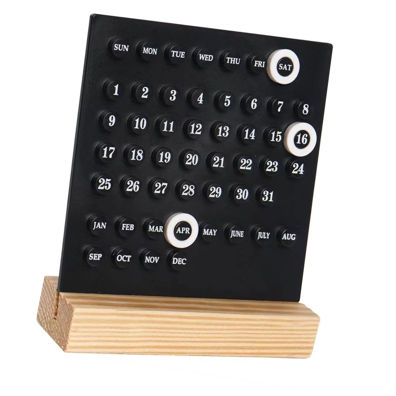 Functional Acrylic Permanent Calendar with Wooden Stand for Home and ...