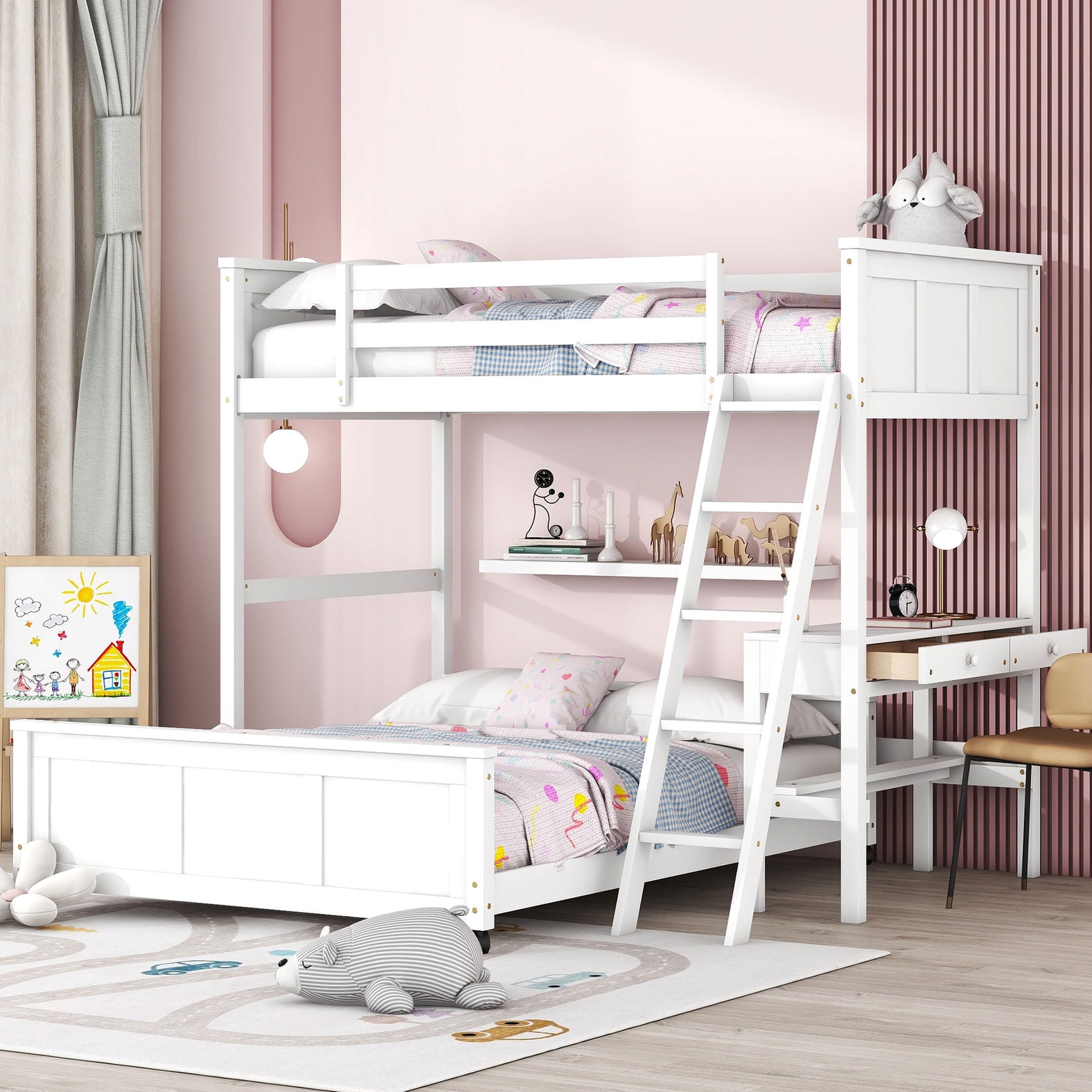 Functional Bunk Bed with Desk | Facilitates Work and Study | Improves ...