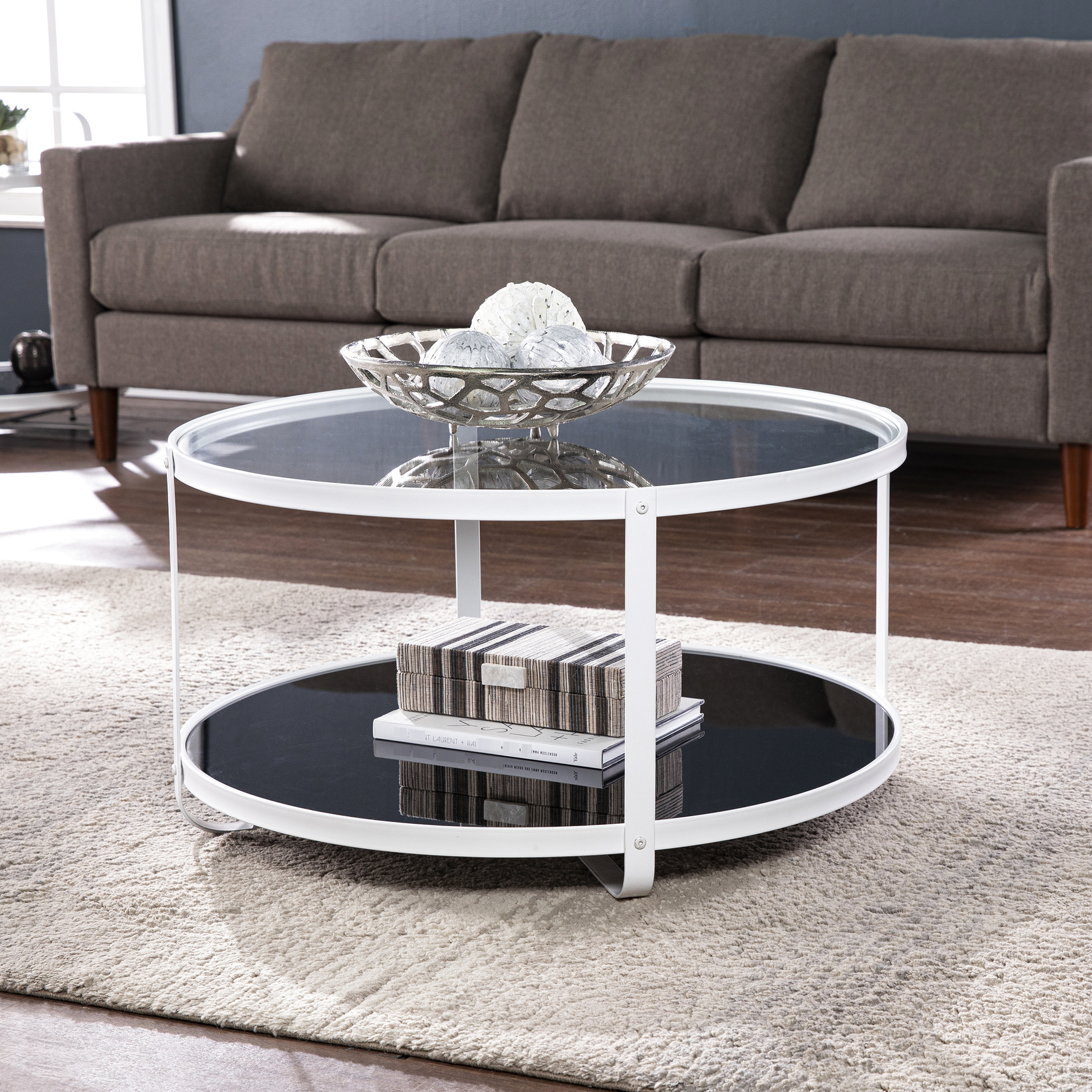 Functional Desk - Glass Top And Black Shelf For Productivity ...