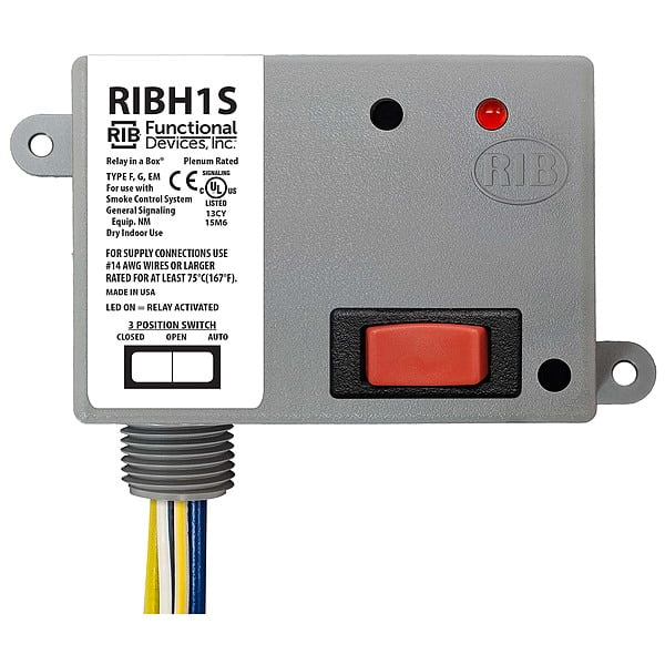 Functional Devices-Rib Pre-Wired Relay,10-30 VAC,SPST-NO,10A RIBH1S ...