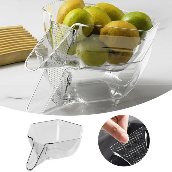 Functional Drain 2024 Fruit Cleaning Bowl With Strainer Container High ...