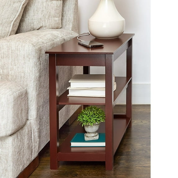 Functional Accent Table with Built in Power Outlets - Black - Walmart.com