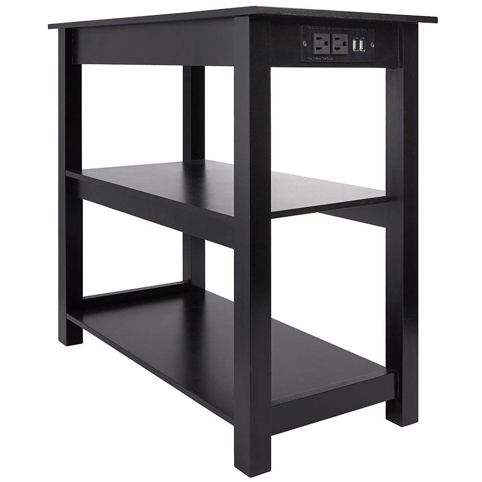 Functional End Table with Power Outlets - Black - Walmart.com
