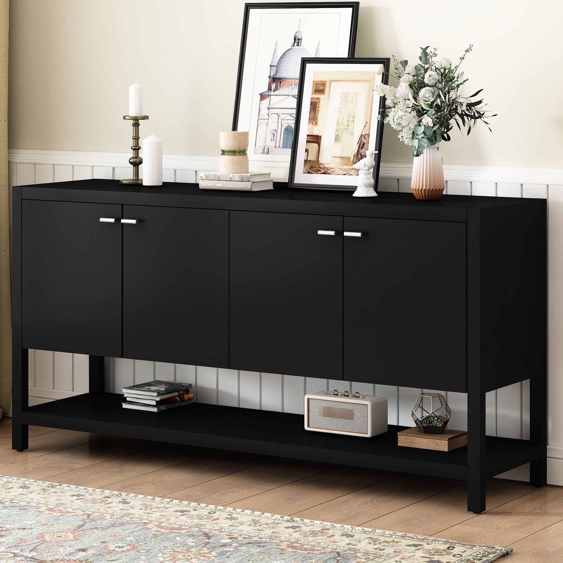 Functional Entryway Console With Frame And Generous Storage Space Table ...