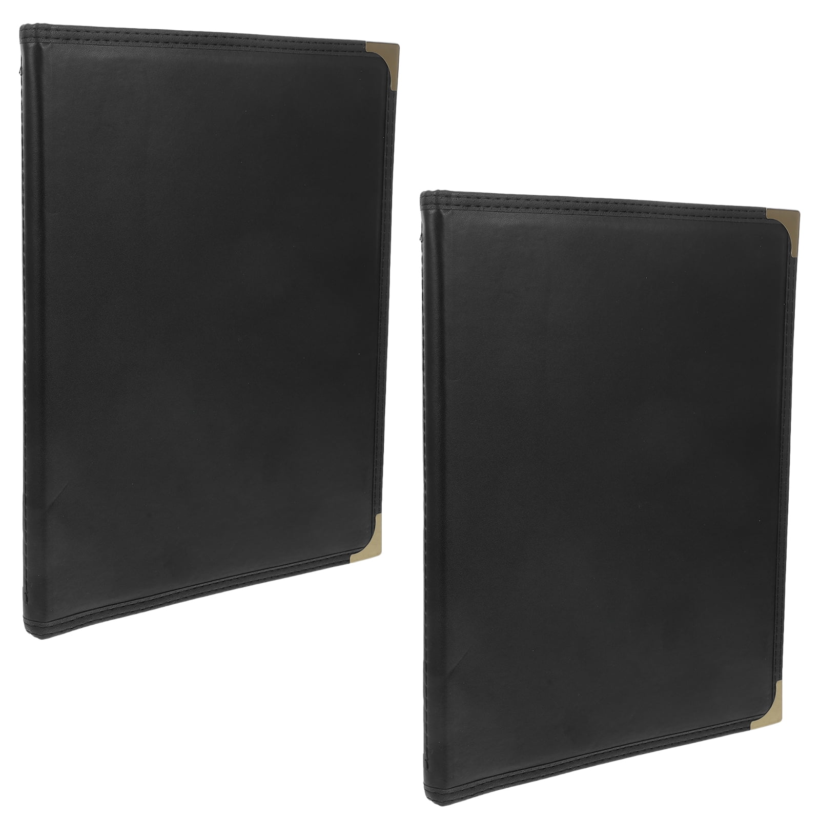 Functional Faux Leather Menu Book for Restaurant 3 Transparent Sleeves ...