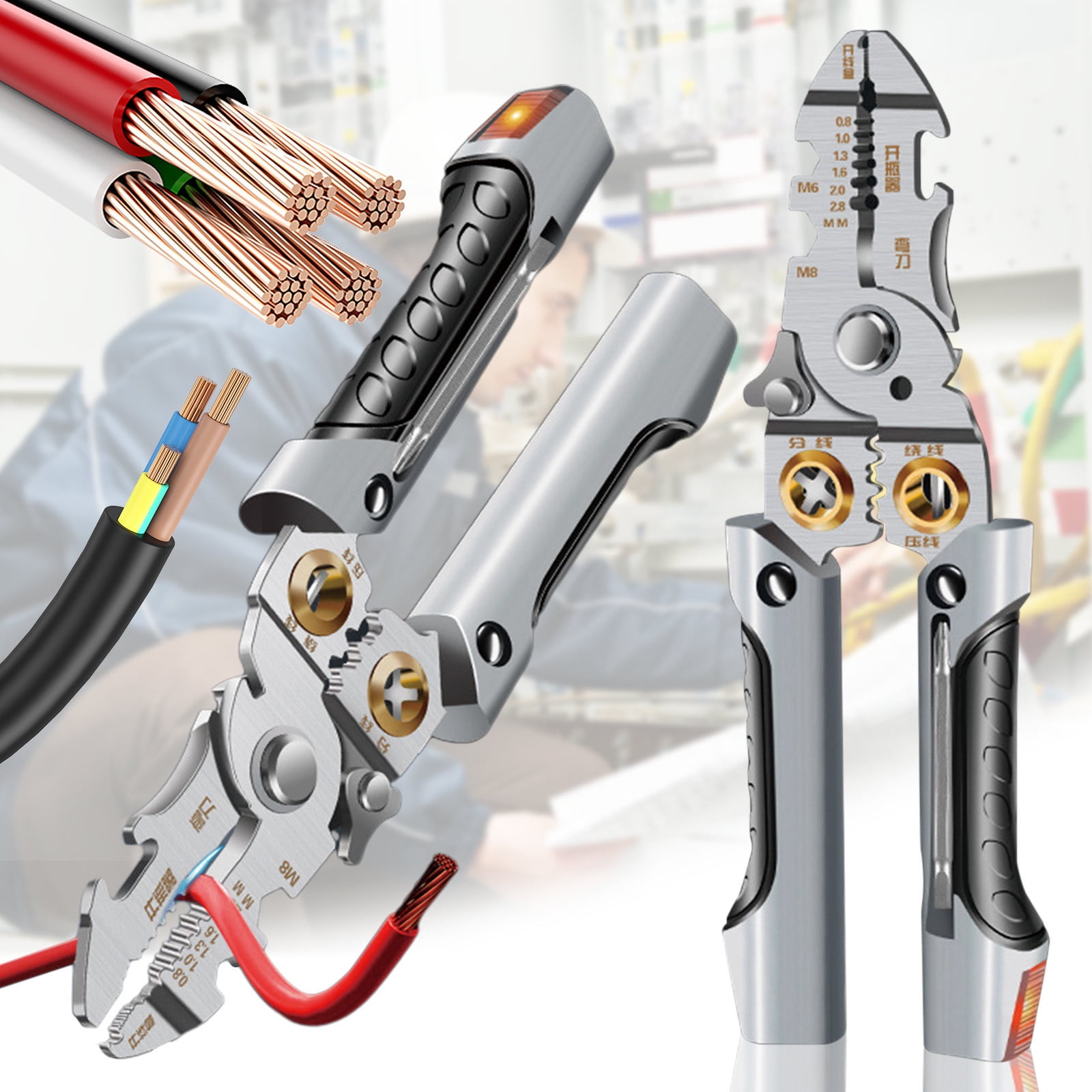 Functional Finds, Electric Stripping Pliers, Multi-function Cable Tools ...