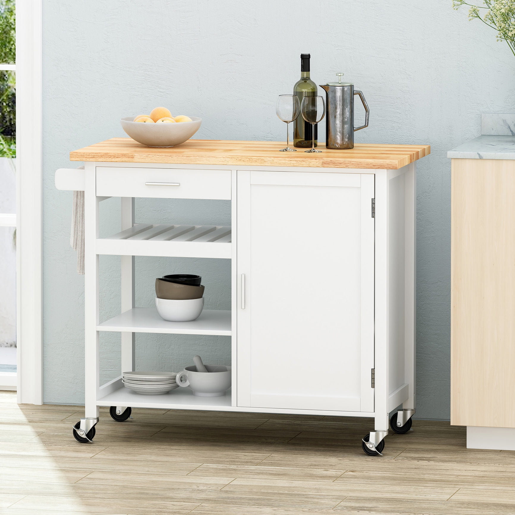 Functional Kitchen Island / One Drawer & Two - Shelf Cabinet / Great ...
