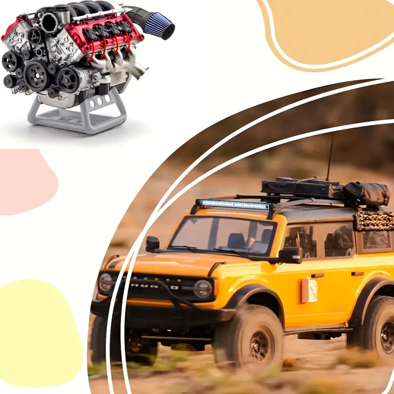 Functional Mini V8 II Engine Model Kit - DIY 3D Printed Plastic & A ...