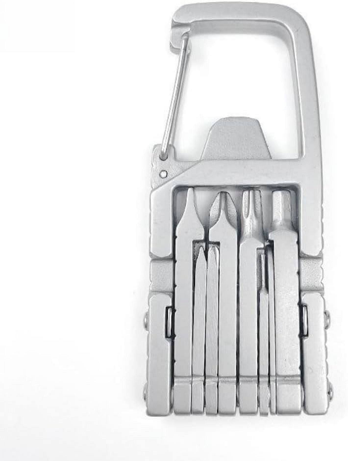 Functional Multitool, Stainless Steel Keychain Screwdriver Bit Folding ...