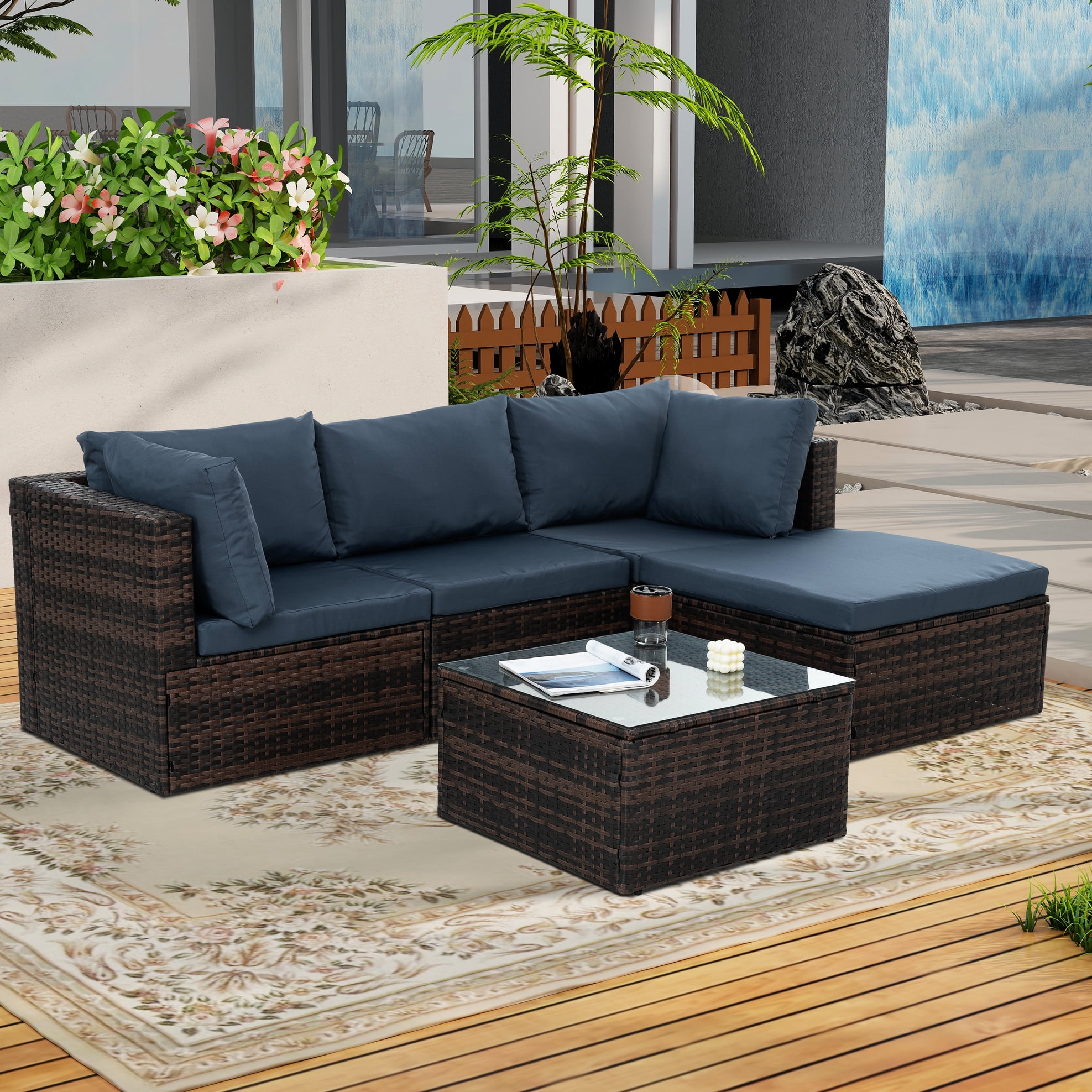 Functional Outdoor Relaxation: 5 Pe With Reclining Option & Tempered ...